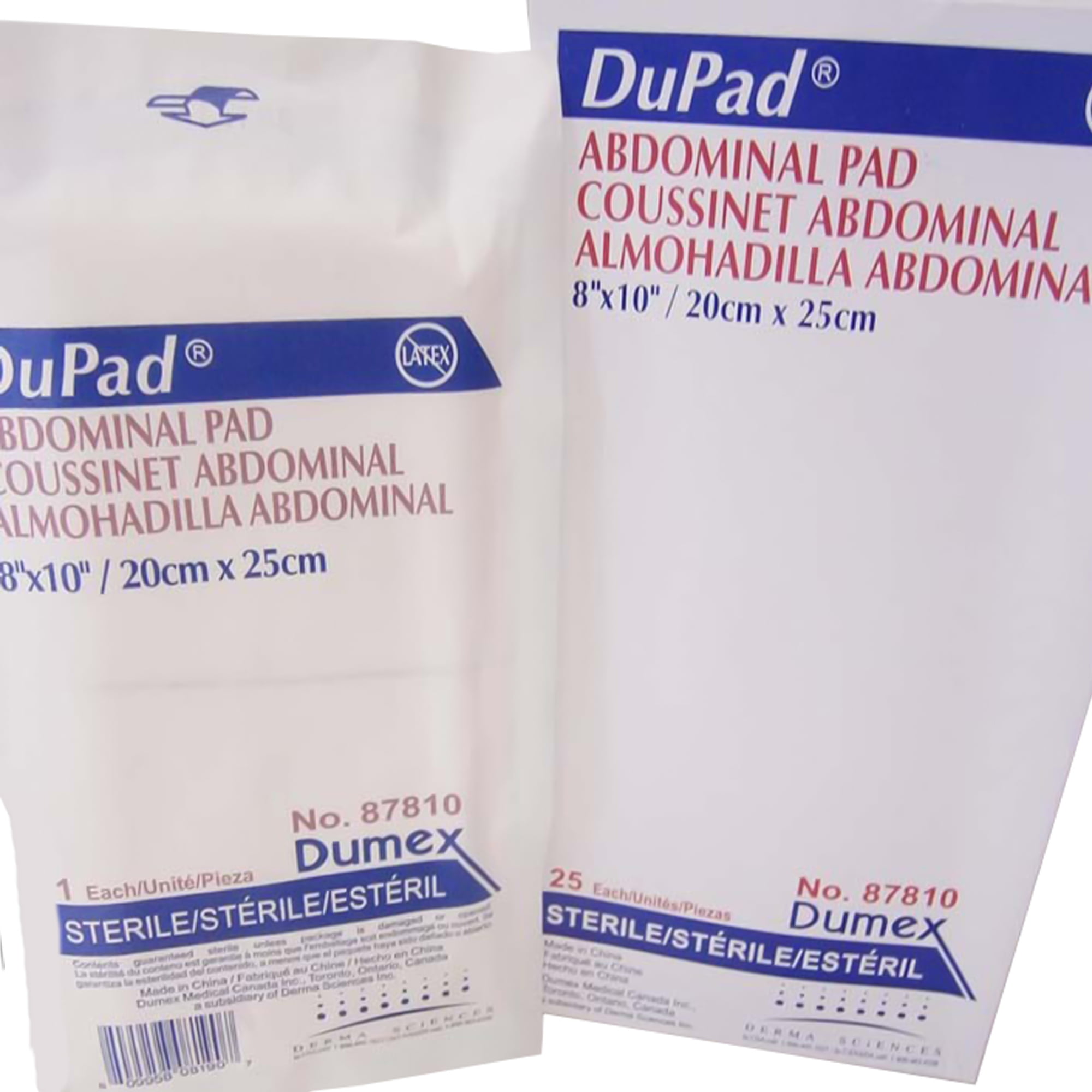 DuPad White Abdominal Pad Sterile 8 X 10 Inch 87810, 200 ct - Walmart.com
