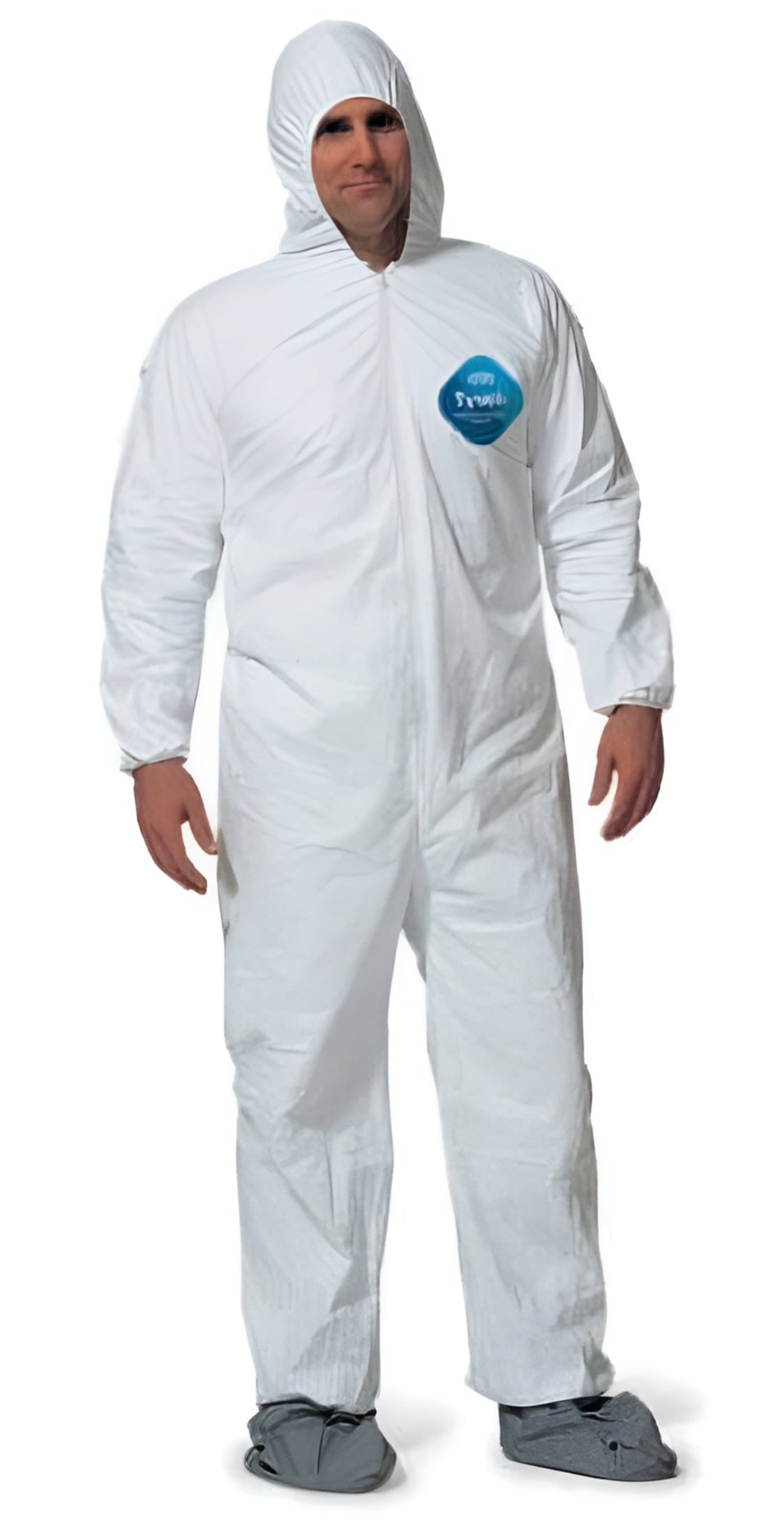 DuPont-TY122S Disposable Elastic Bootie and Hood Tyvek Coverall Suit ...