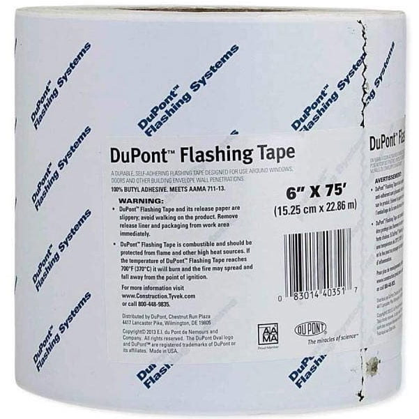 DuPont Tyvek Flashing Tape - 6in. - Carton of 4 - Walmart.com