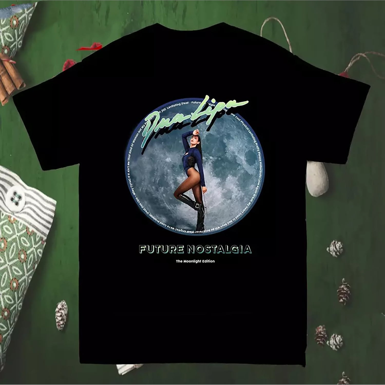 Dua Lipa Future Nostalgia Moonlight Edition T Shirt Full Size Tshirt, S, DARK HEATHER - Walmart.com