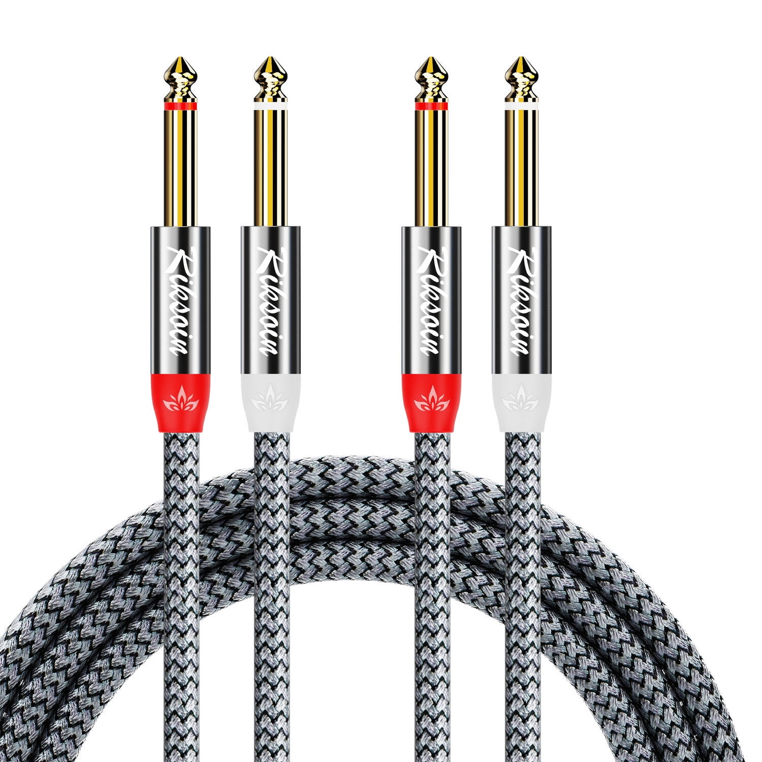 Dual 1/4 inch TS to Dual 1/4 inch TS Stereo Interconnect Insert Cable ...