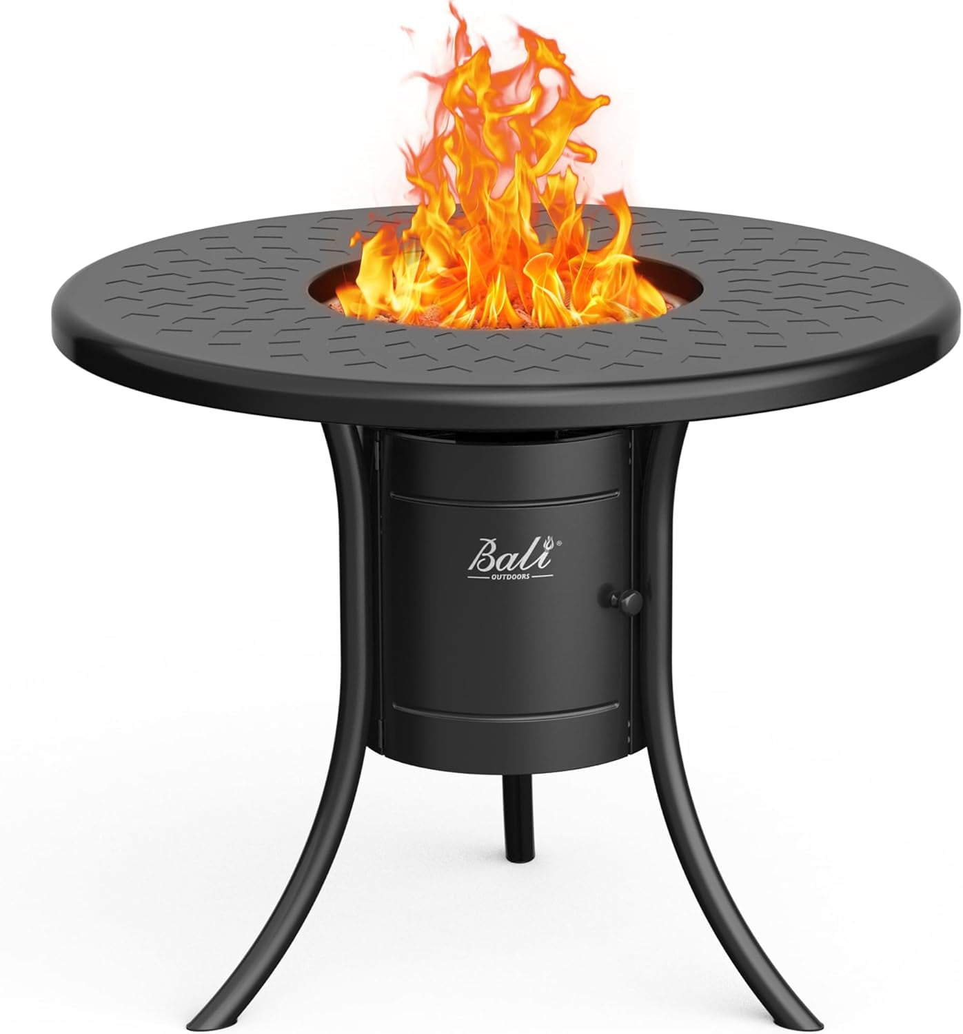 Dual 1-Pound Propane Fire Pit Outside, 26 inch Outdoor Fire Pit Black ...