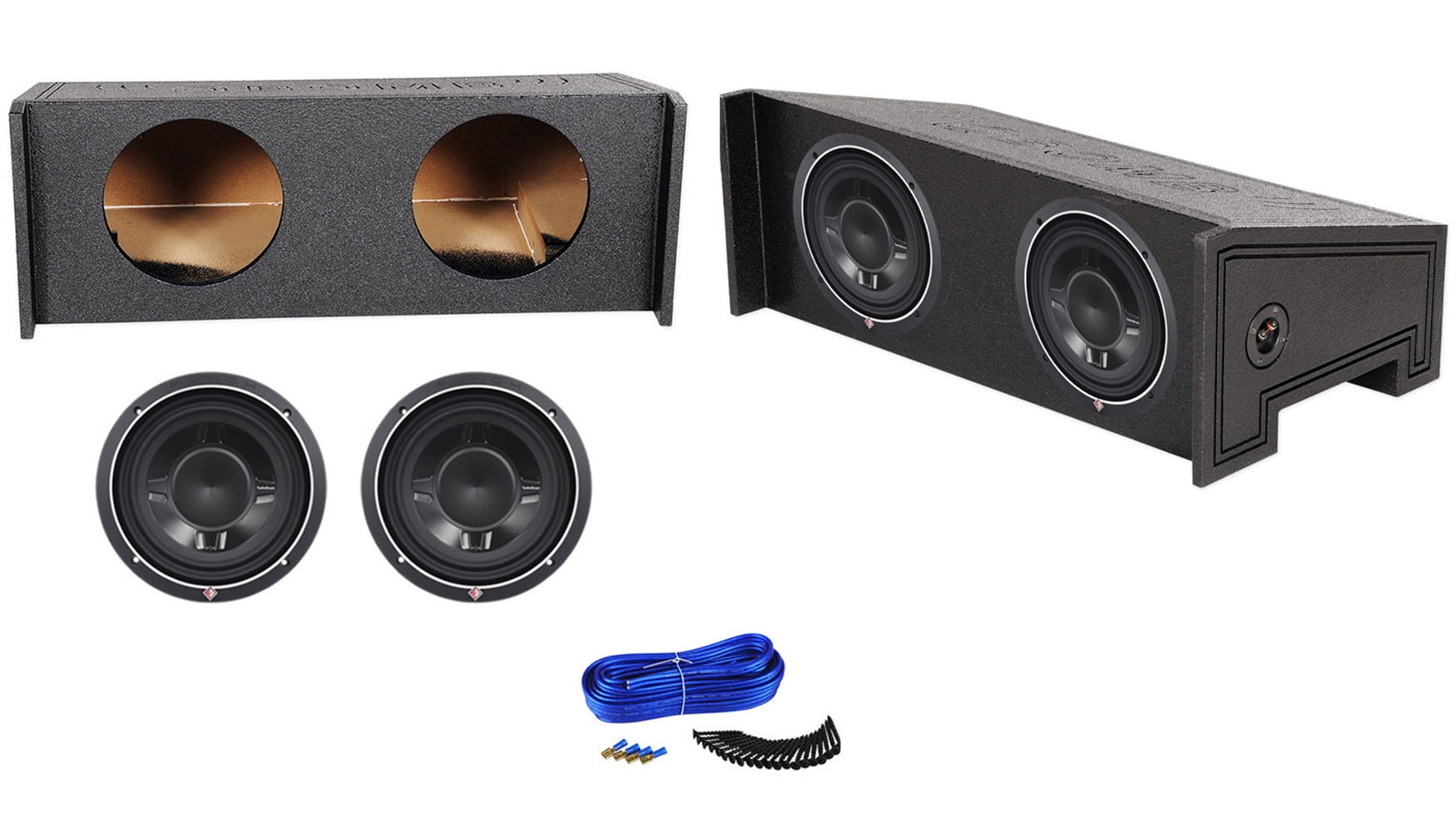 Dual 10" Rockford Subs+Sub Box Enclosure For Jeep Wrangler CJ5/CJ7/YJ ...