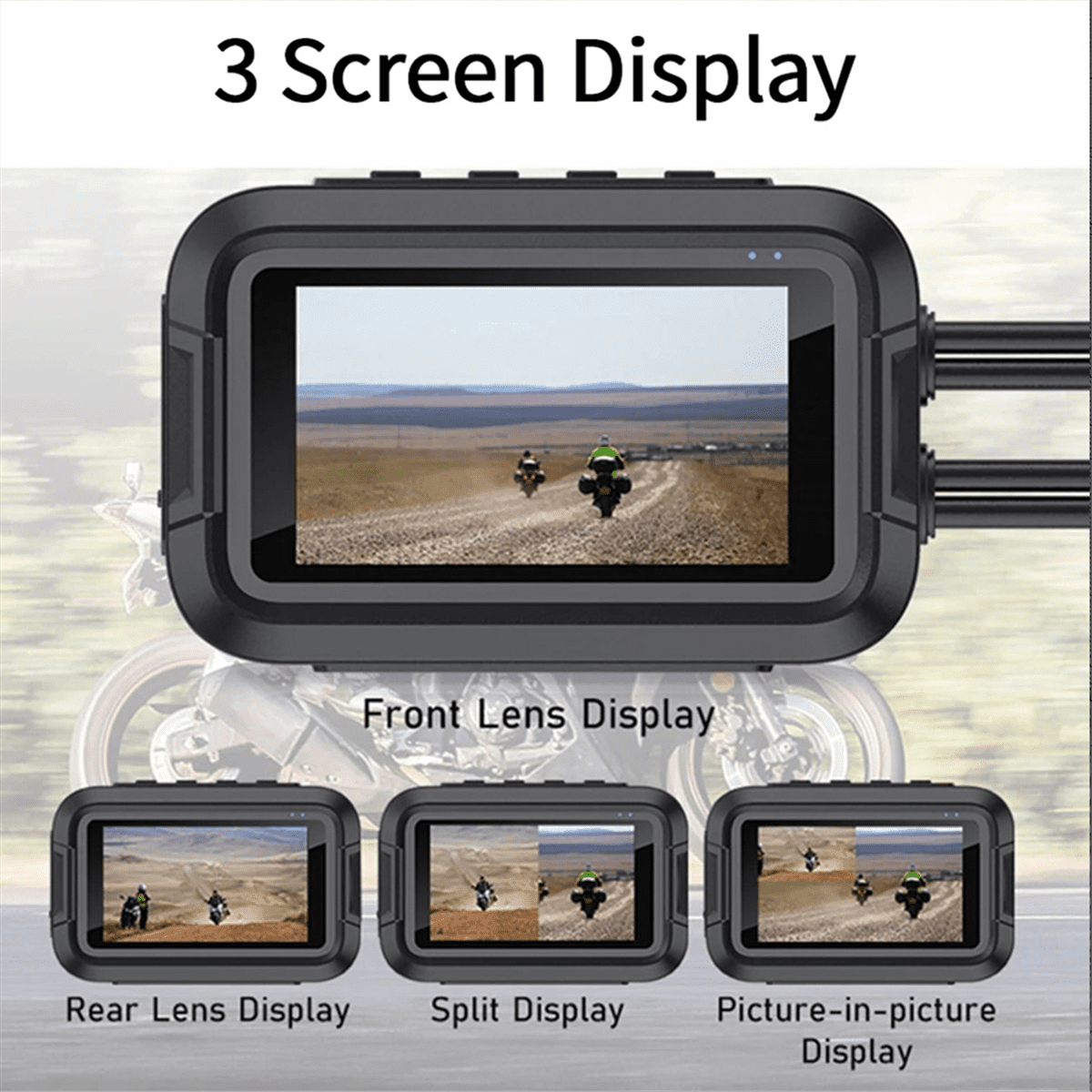 Dual 1080P Motorcycle DVR Waterproof Moto Camera WiFi GPS Dash Cam ...