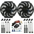 Dual 12-13 Inch 90w Electric Fans Radiator In-Hose Grounding Temp ...