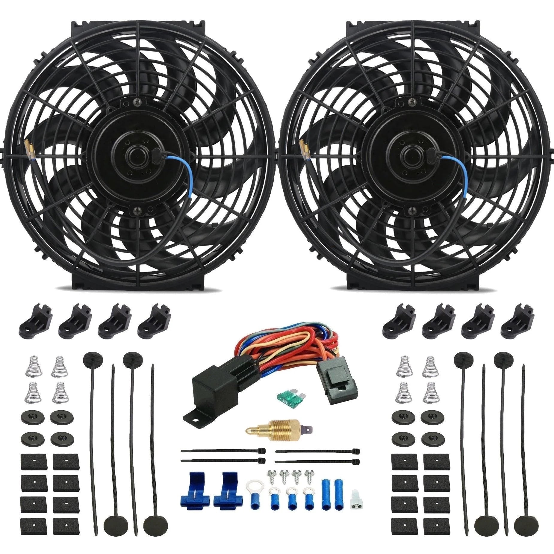 Dual 12-13 Inch 90w Reversible Electric Radiator Fan Temperature Switch ...
