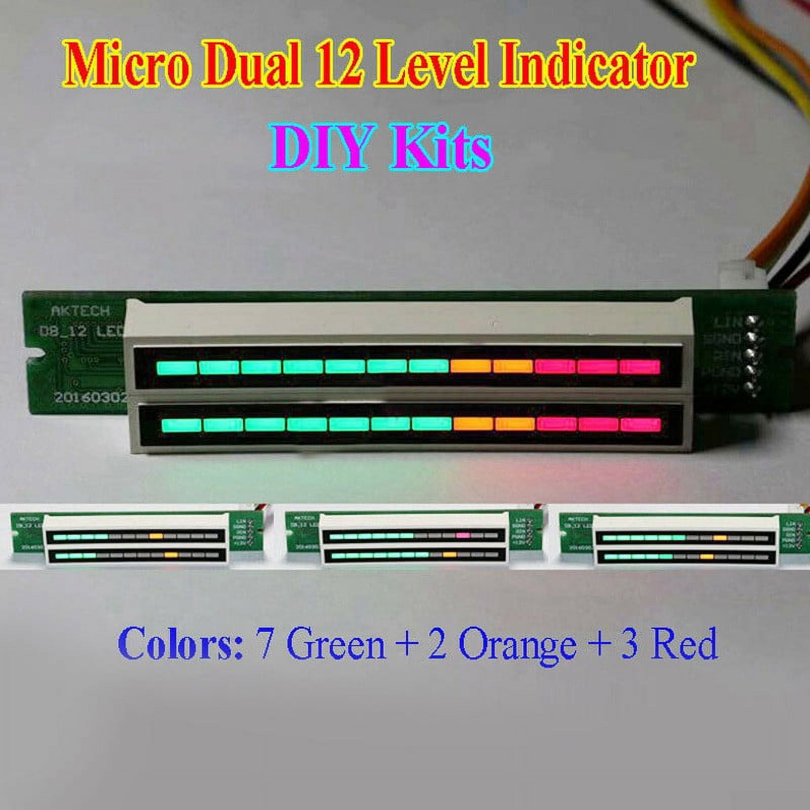 Dual 12 Stereo Level indicator DIY Kit LED VU Meter Lamps Light Speed ...