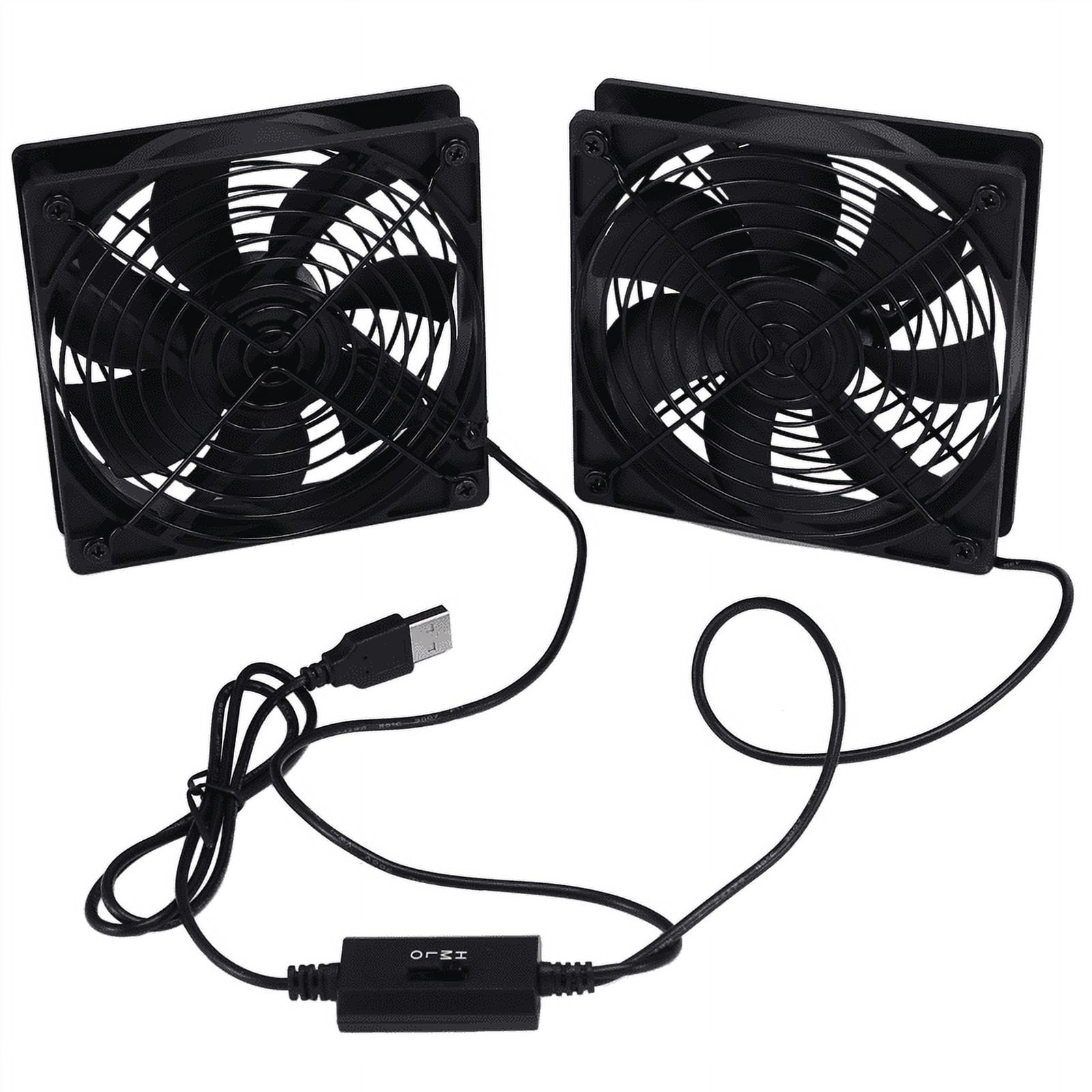 Dual 120mm 5V USB Powered PC Router Fans with Speed Controller High ...