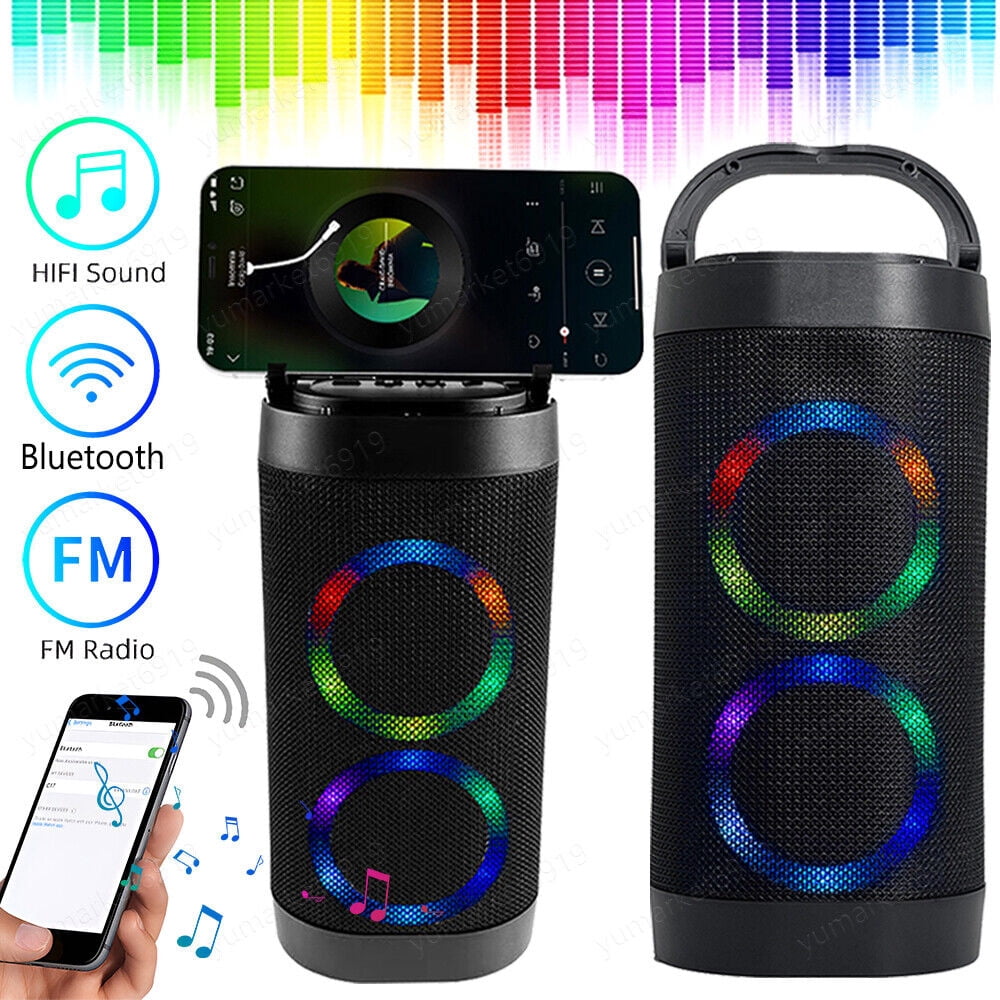 Dual 2" Portable Bluetooth Speaker Subwoofer Wireless USB Rechargeable ...