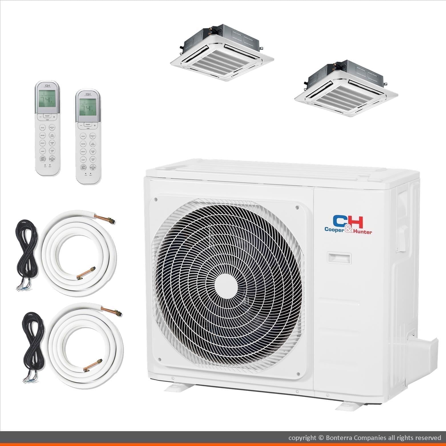 Mini Split Air Conditioners COSTWAY COSTWAY 18k Dual 2 Zone Mini Split ...