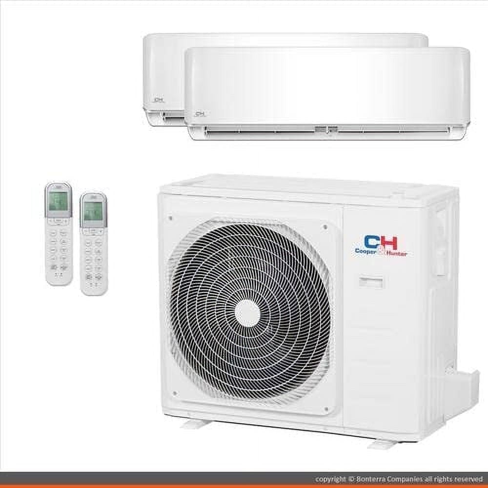 Dual 2 Zone Mini Split Ductless Air Conditioner Heat Pump 12000 12000 ...