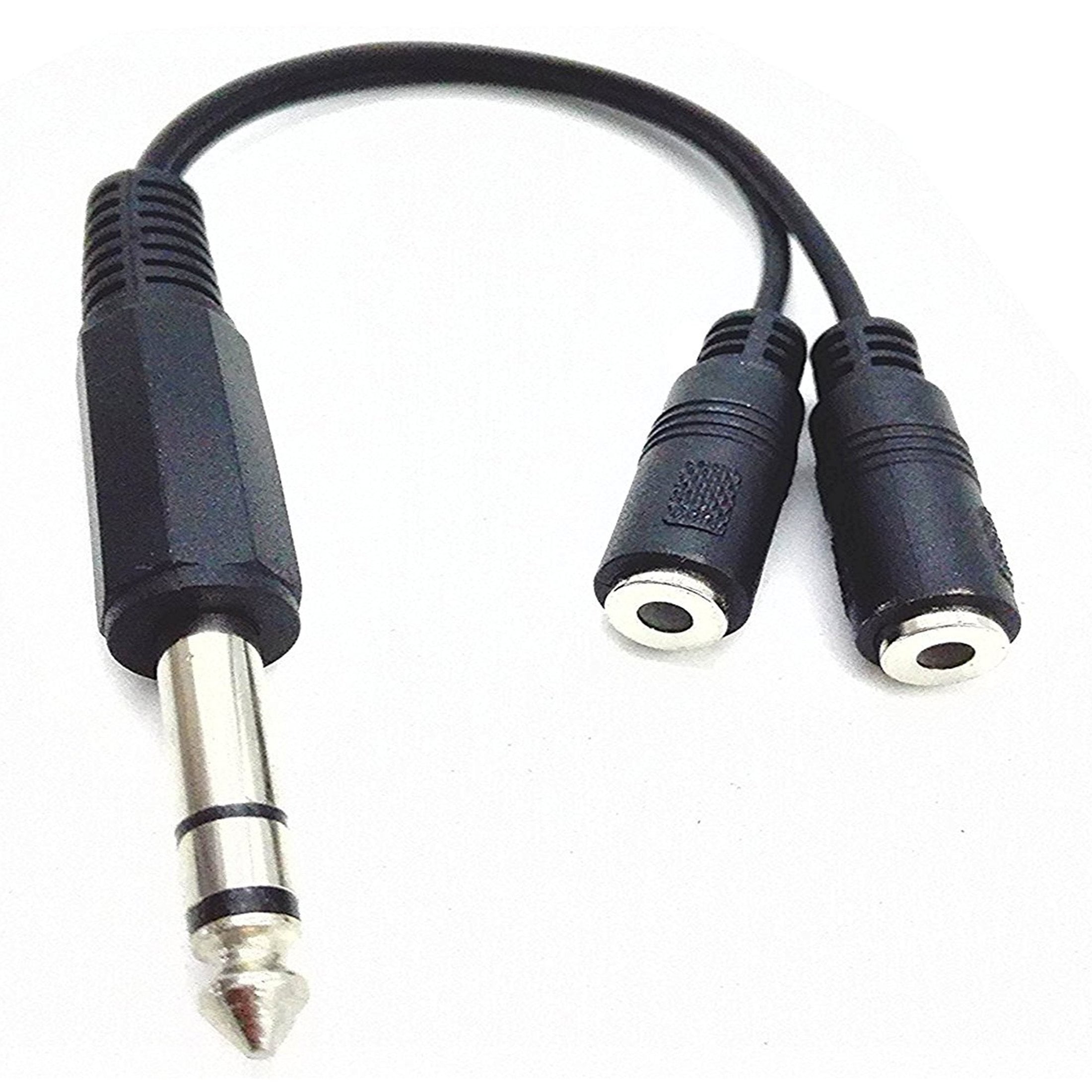 Dual 3.5mm Stereo Adapter Splitter Cable for 6.35mm Audio Connections ...