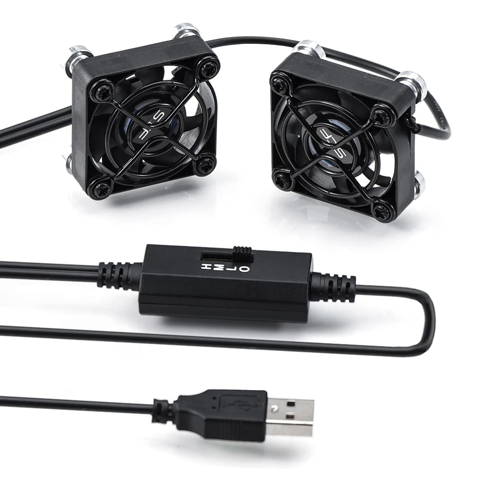 Dual 40mm USB Fan with 3 Speeds Adjustable 5V PC Fan Mini Case Fan ...