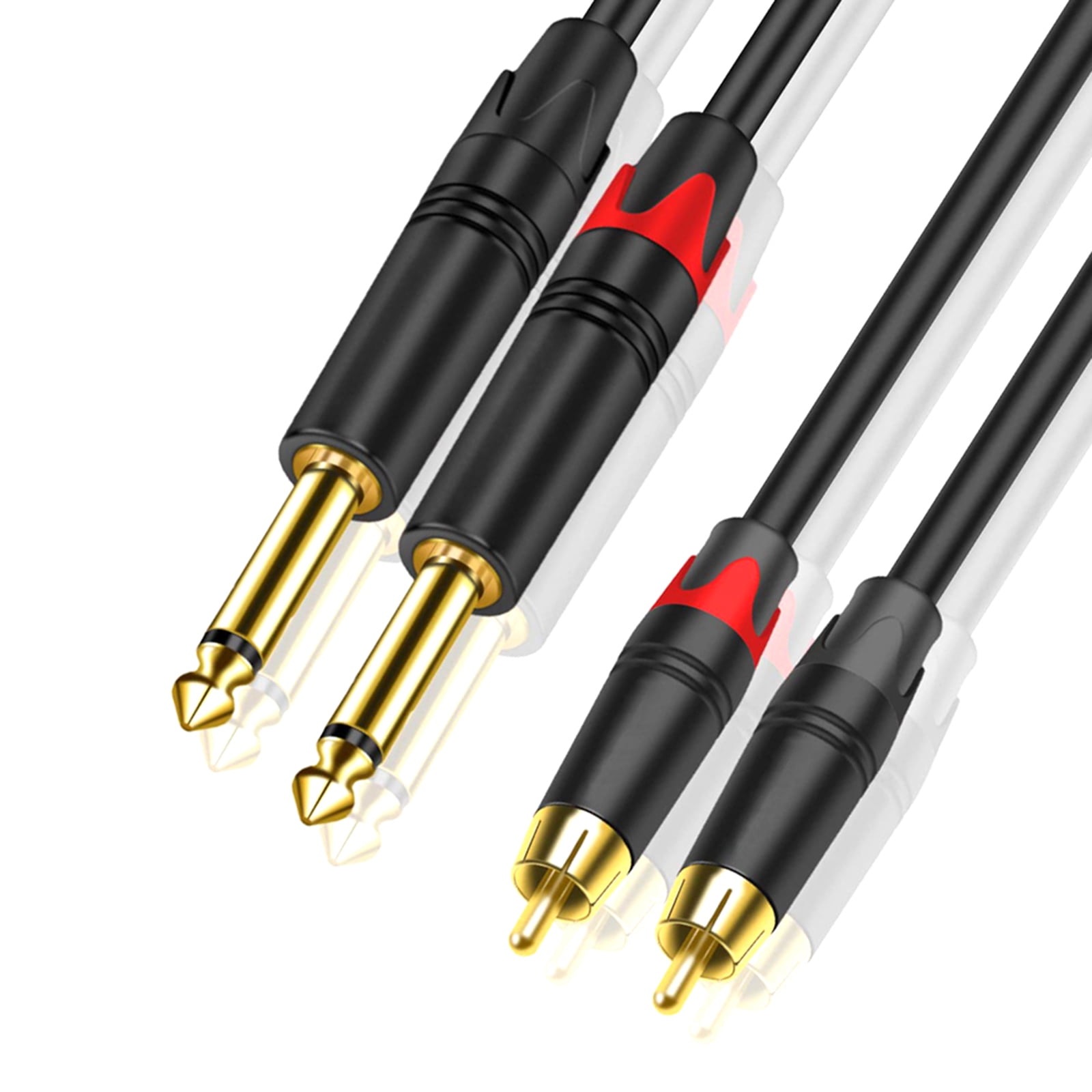 Dual 6.35 To Dual RCA Cable Audio Signal Balance Lines Large Mixer Wire ...