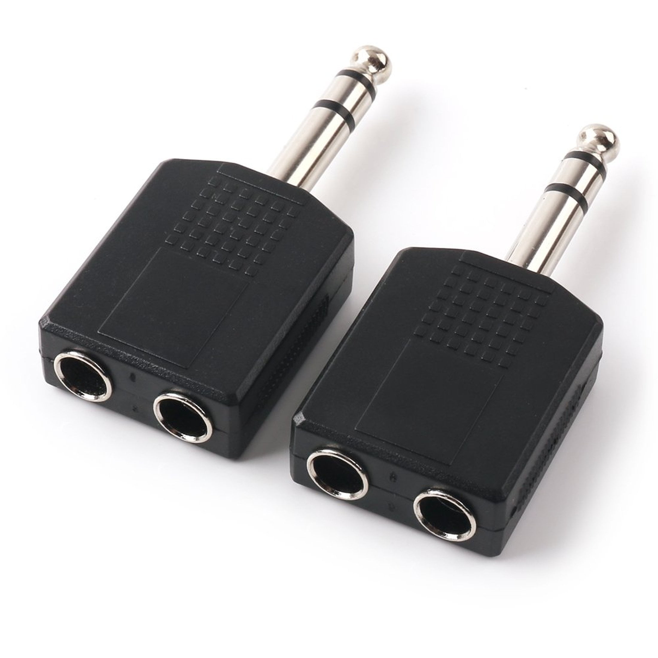 Dual 6.35mm TRS Stereo Audio Adapter for Male to Female Connections ...