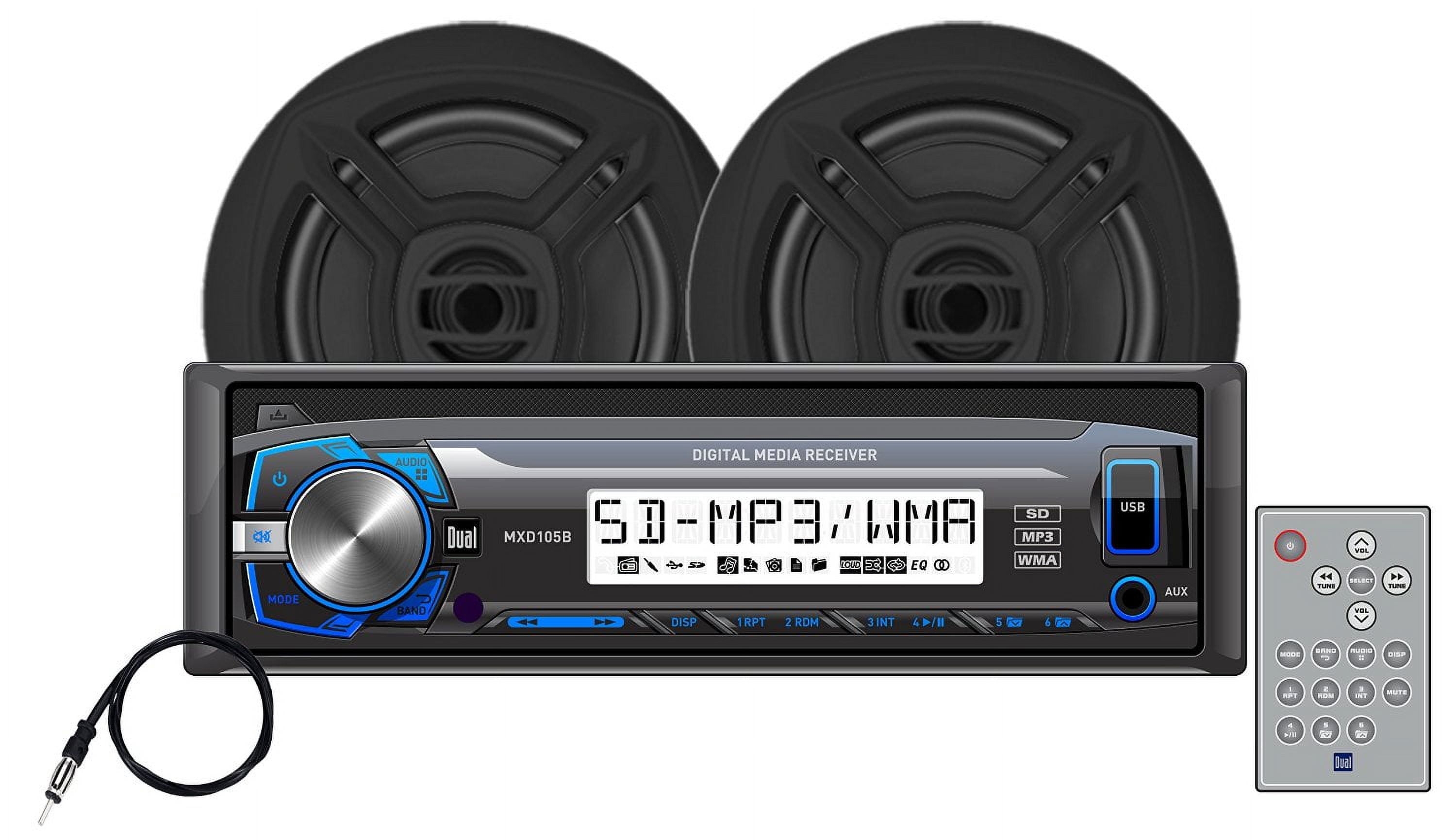 DUAL Digital Media Receiver Stereo Output System with 6.5" Audio ...