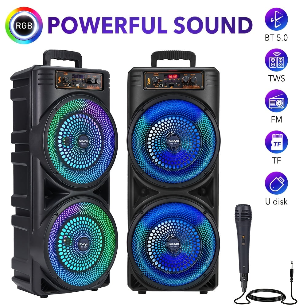 Dual 8. 5-Inch Wireless Speakers, Large Size Portable Subwoofer ...