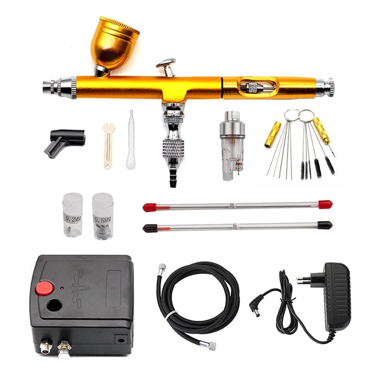 Dual-Action Airbrush Spray Gun Mini Airbrush Compressor Kit Airbrush ...