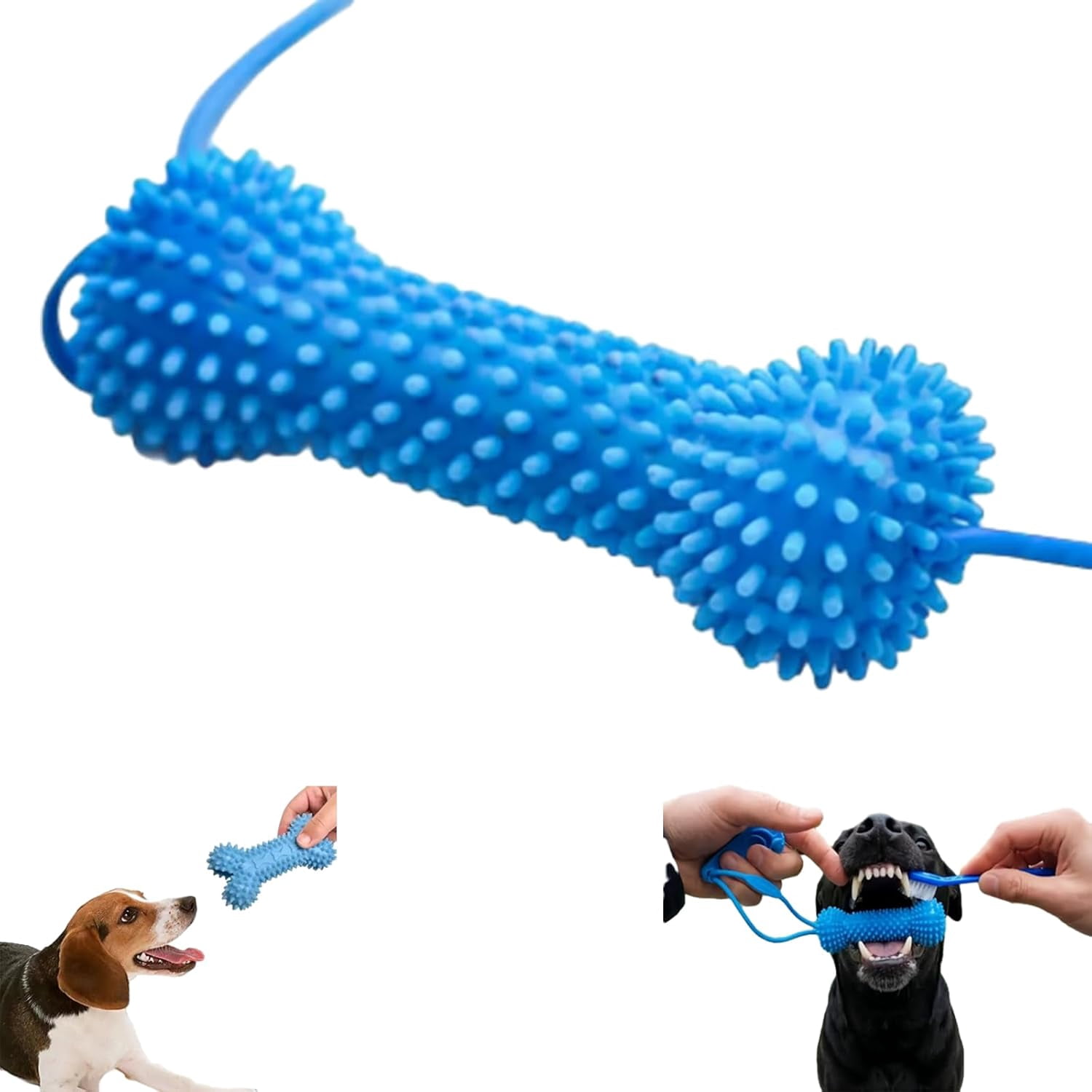 Dual-Action Canine Dental Prop, Bite and Brush Dental Toy for Dogs, Dog ...