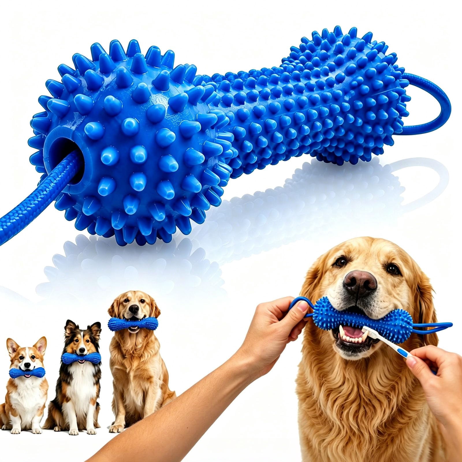 Dual Action Canine Dental Prop for Dogs, Dog Teeth Cleaning Chew Toy ...
