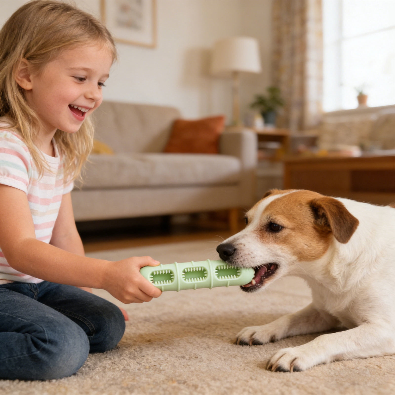 Dual Action Dog Chew Toy Bite and Brush Combines Puppy Teething Relief ...