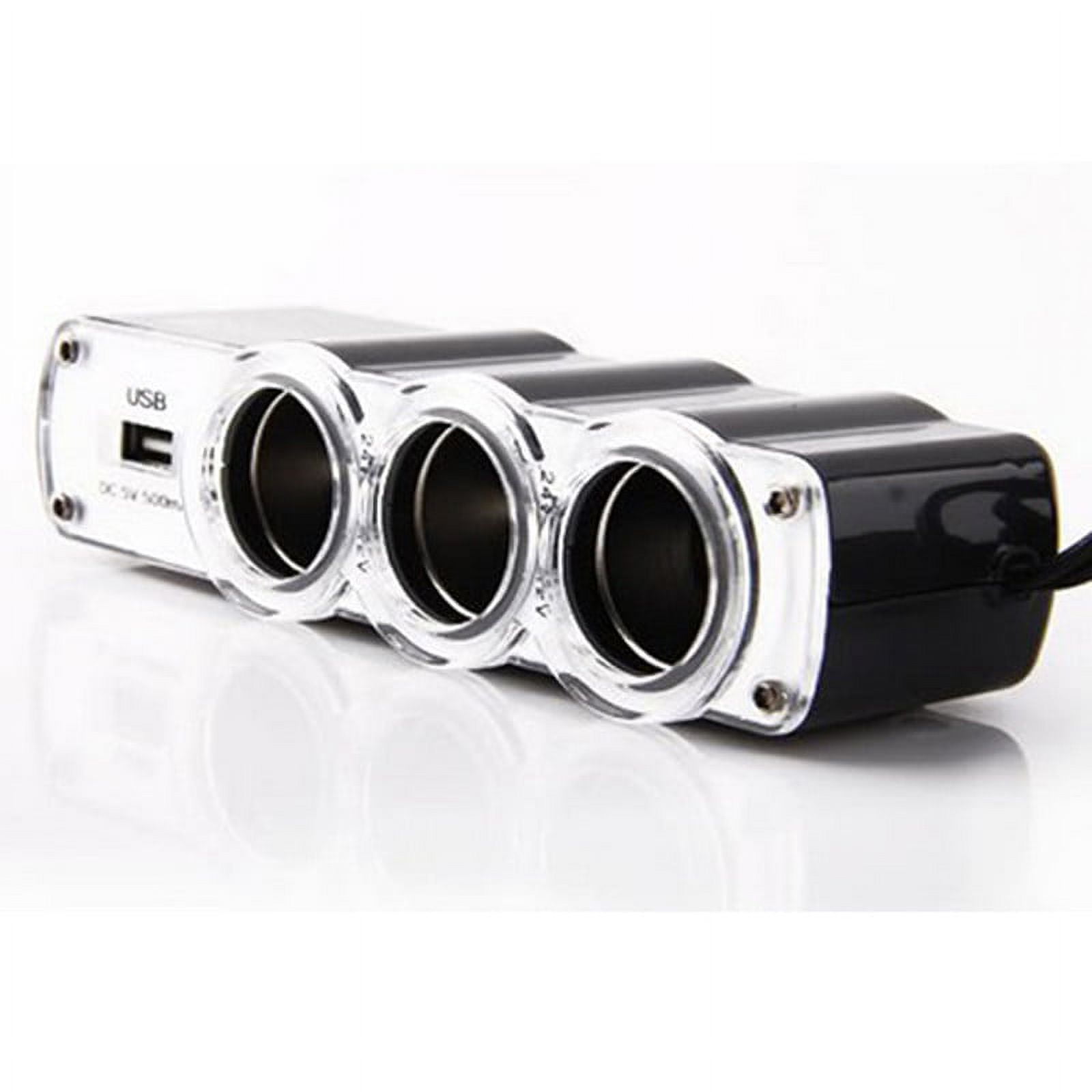Dual Adapter Car 1 USB Charger Supply and 3 Socket Car Cigarette ...