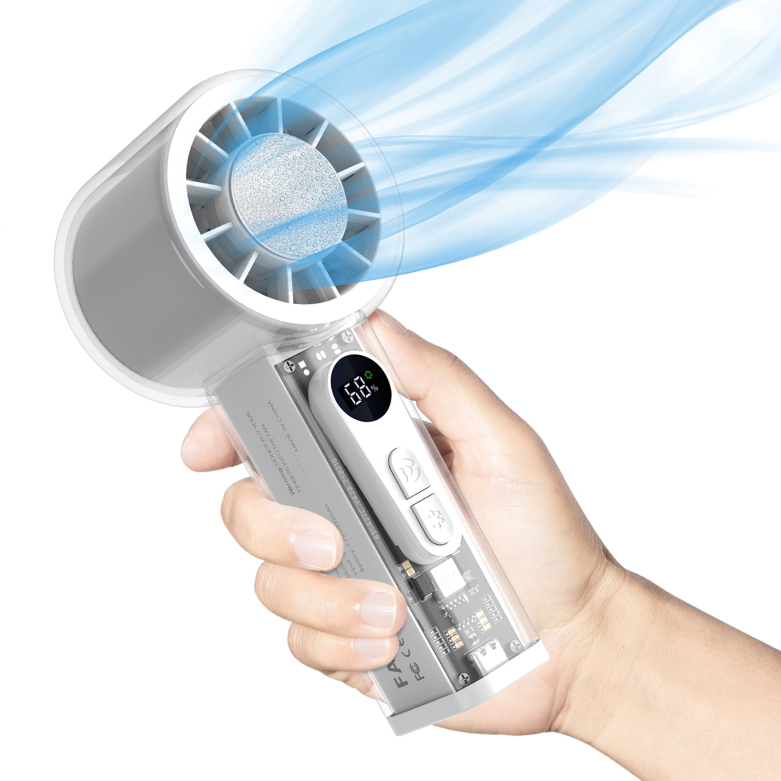 HONGJING Airflow Turbo Handheld Fan, 6-Speed, Ice Cooling - Walmart.com