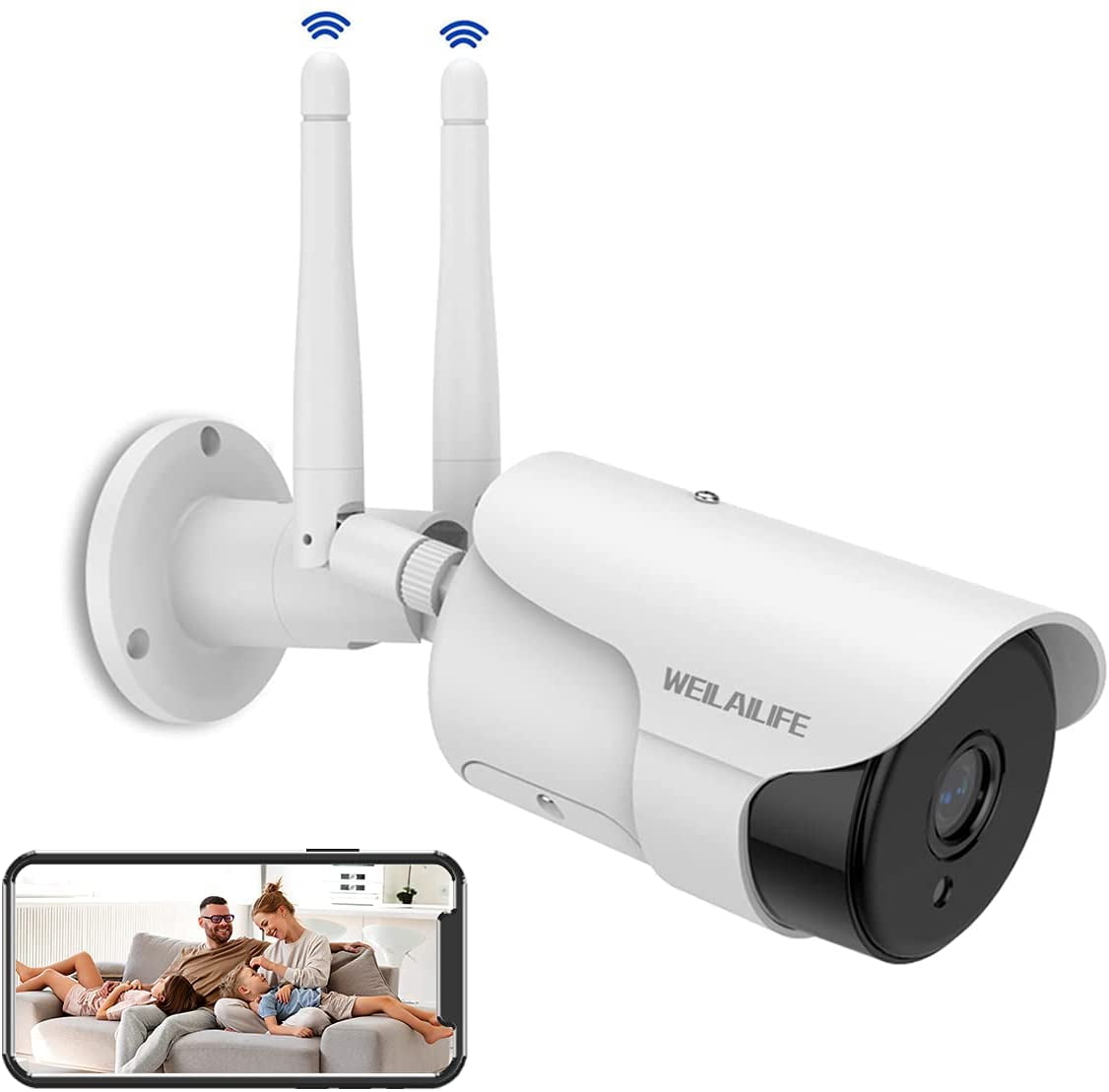 【Dual Antennas Wireless Enhanced】2K 3.0MP AI Detected Outdoor Security Camera,IP Bullet ...