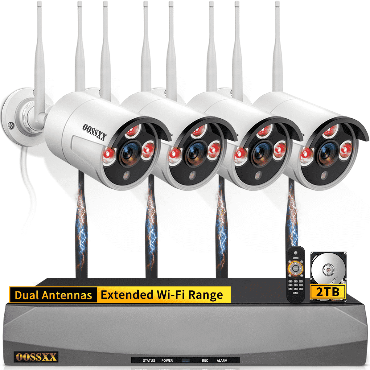 (Dual Antennas for Wi-Fi Enhanced)OOSSXX AI Human Detected 3.0MP Wireless Security Camera System ...