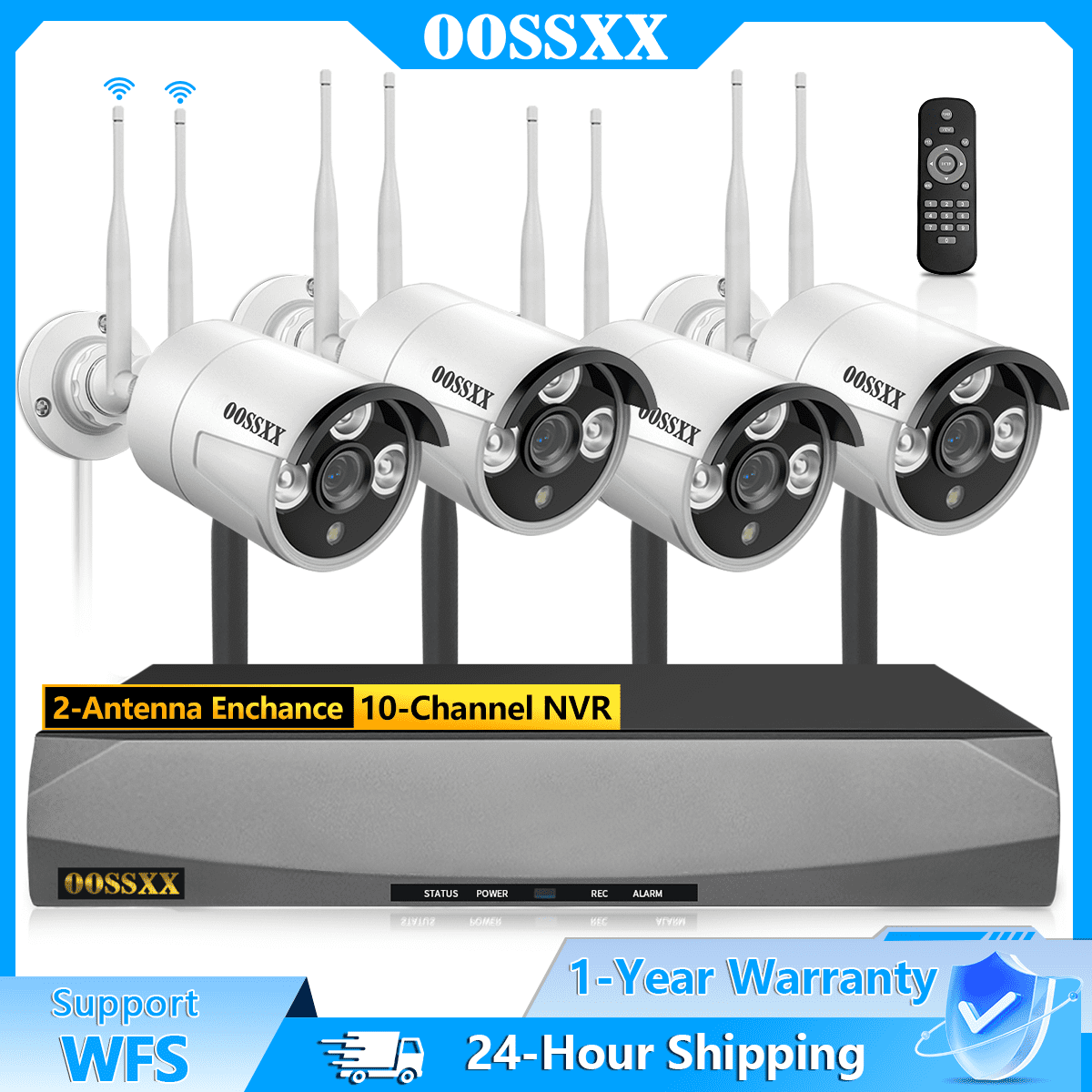 (Dual Antennas for Wi-Fi Enhanced)OOSSXX AI Human Detected 3.0MP Wireless Security Camera System ...