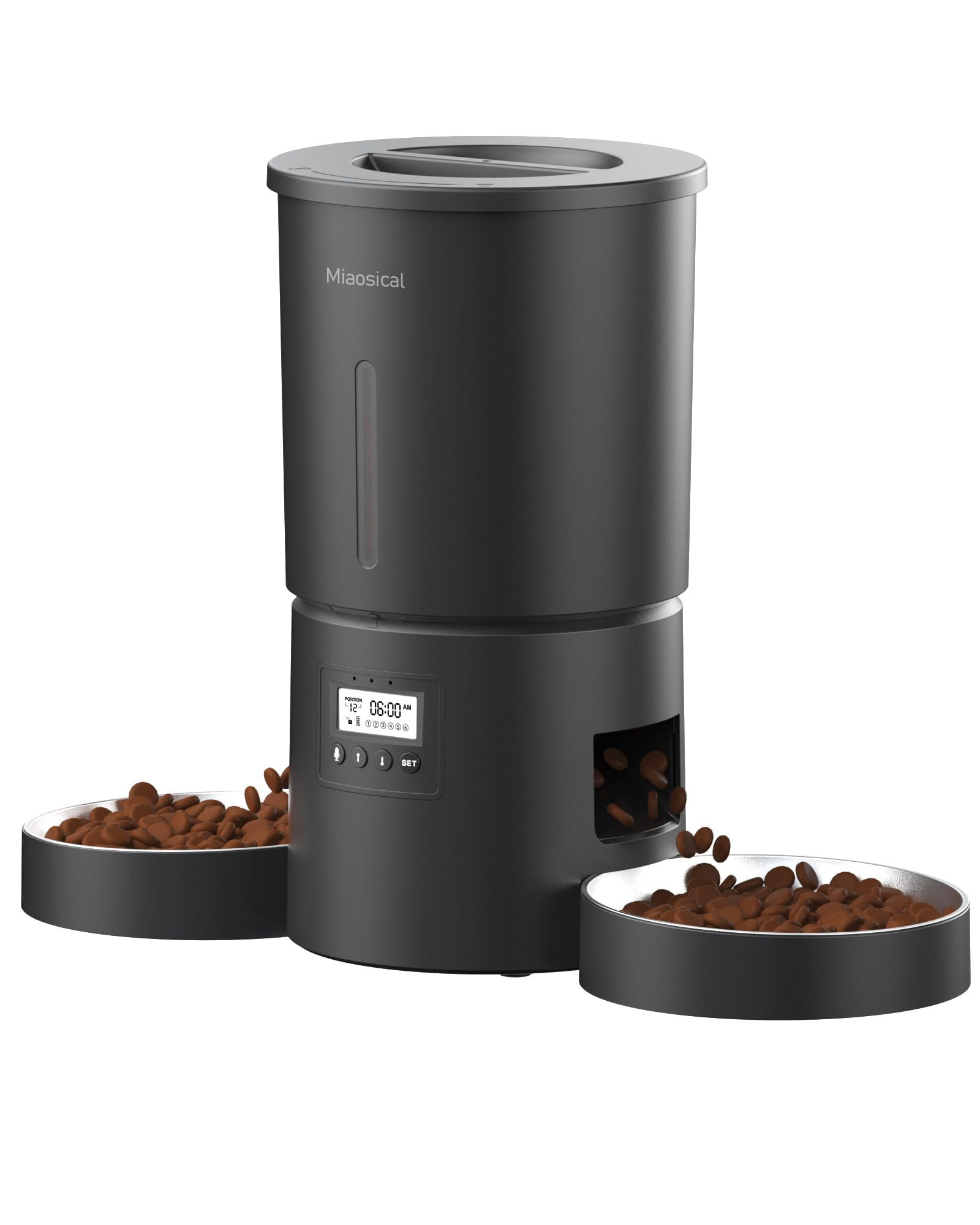 Dual Automatic Cat Feeder 2 Cats,6 Meals/Day,12 Portions/Meal,4.2L Dual ...