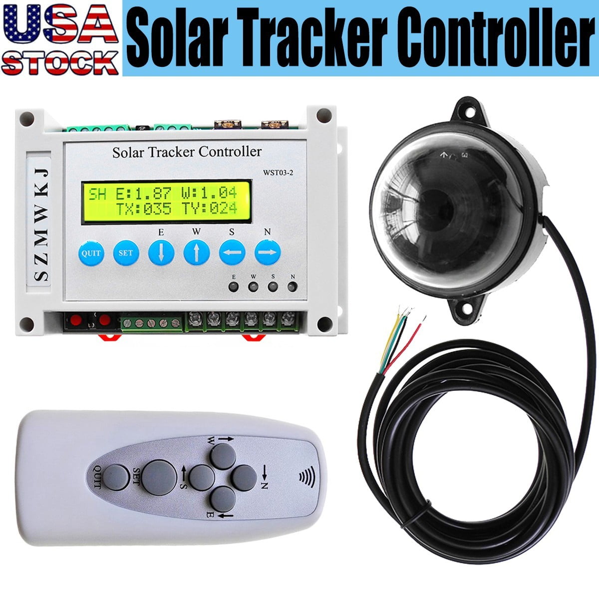 Dual Axis LCD Solar Tracker Controller Automatic Solar Tracking ...