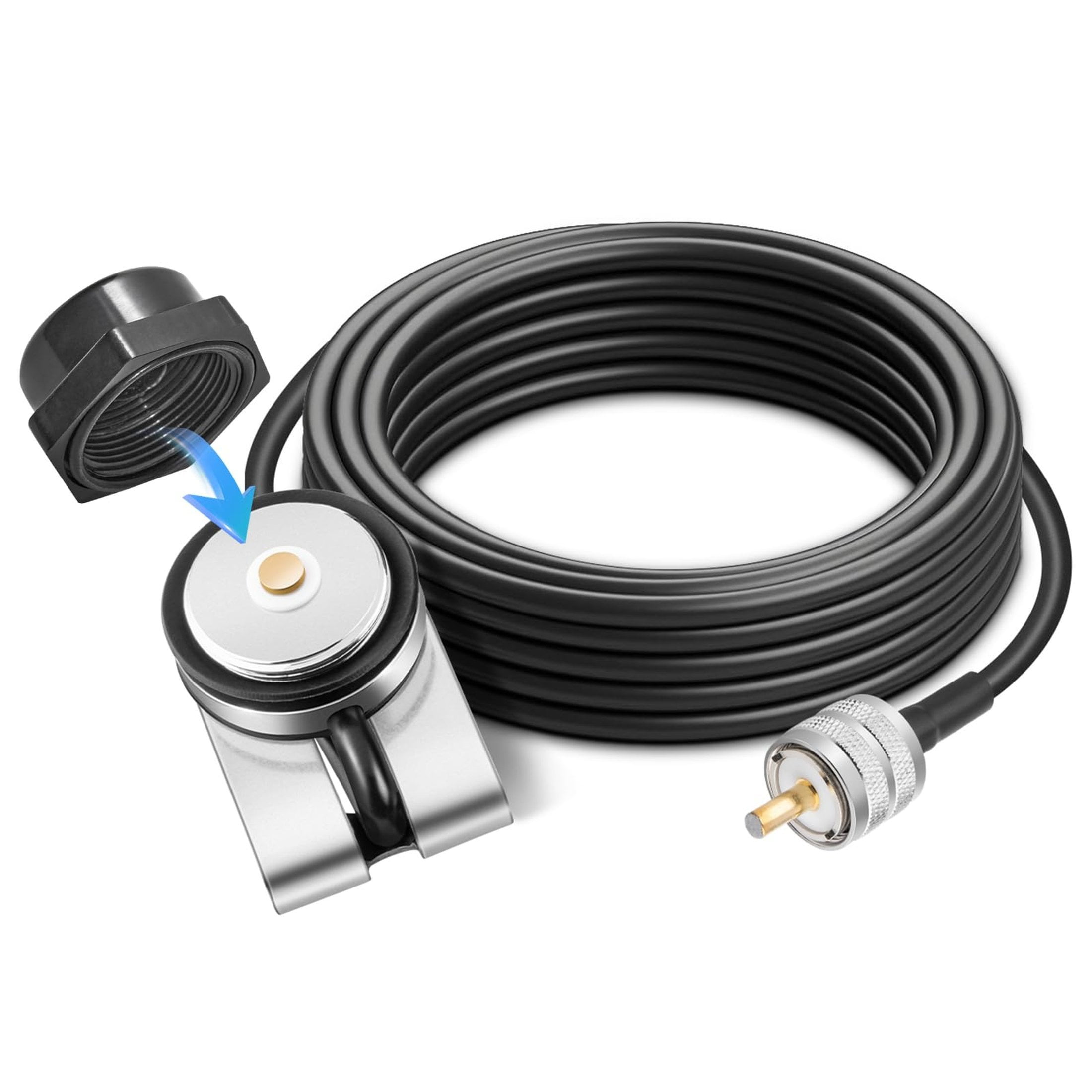 Dual Band Antenna Mounting Kit with RG58 Coax Cable for Mobile Radios ...