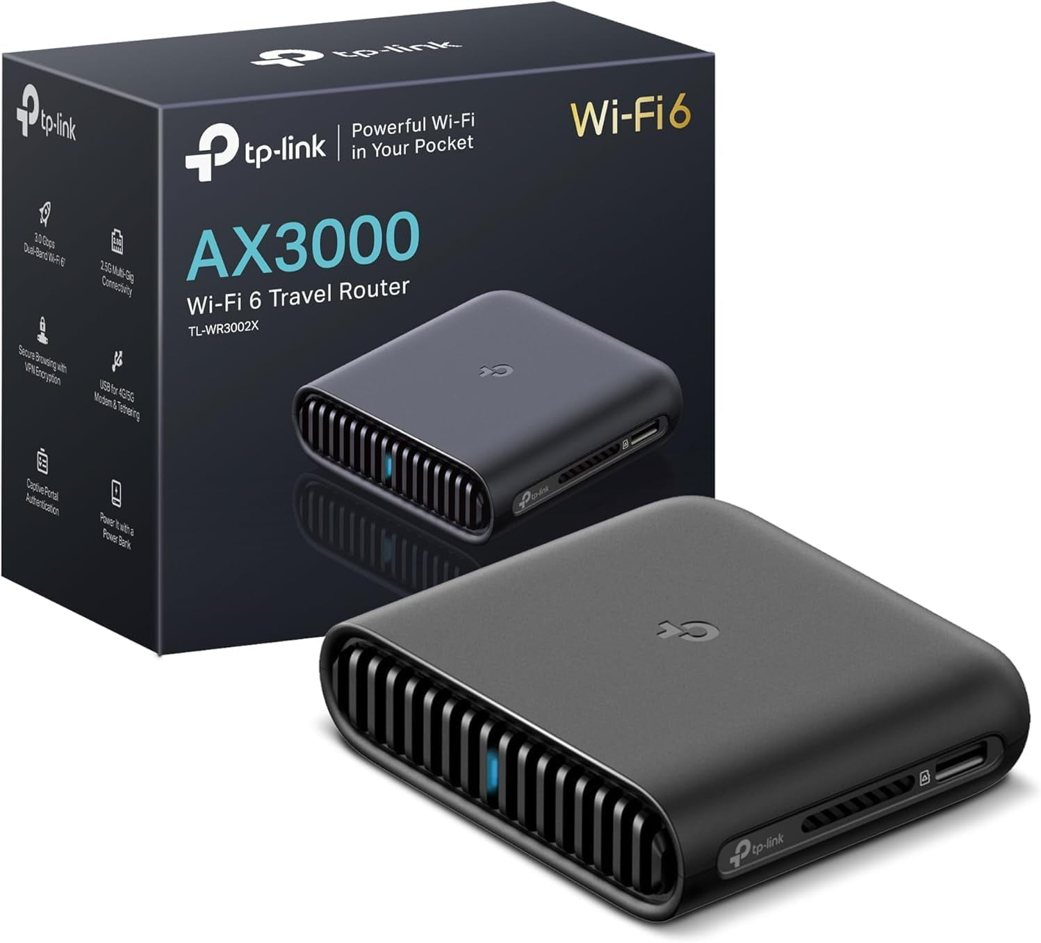 Dual-Band Wi-Fi 6 AX3000 Travel Router TL-WR3002X | Multi-Gig Portable ...