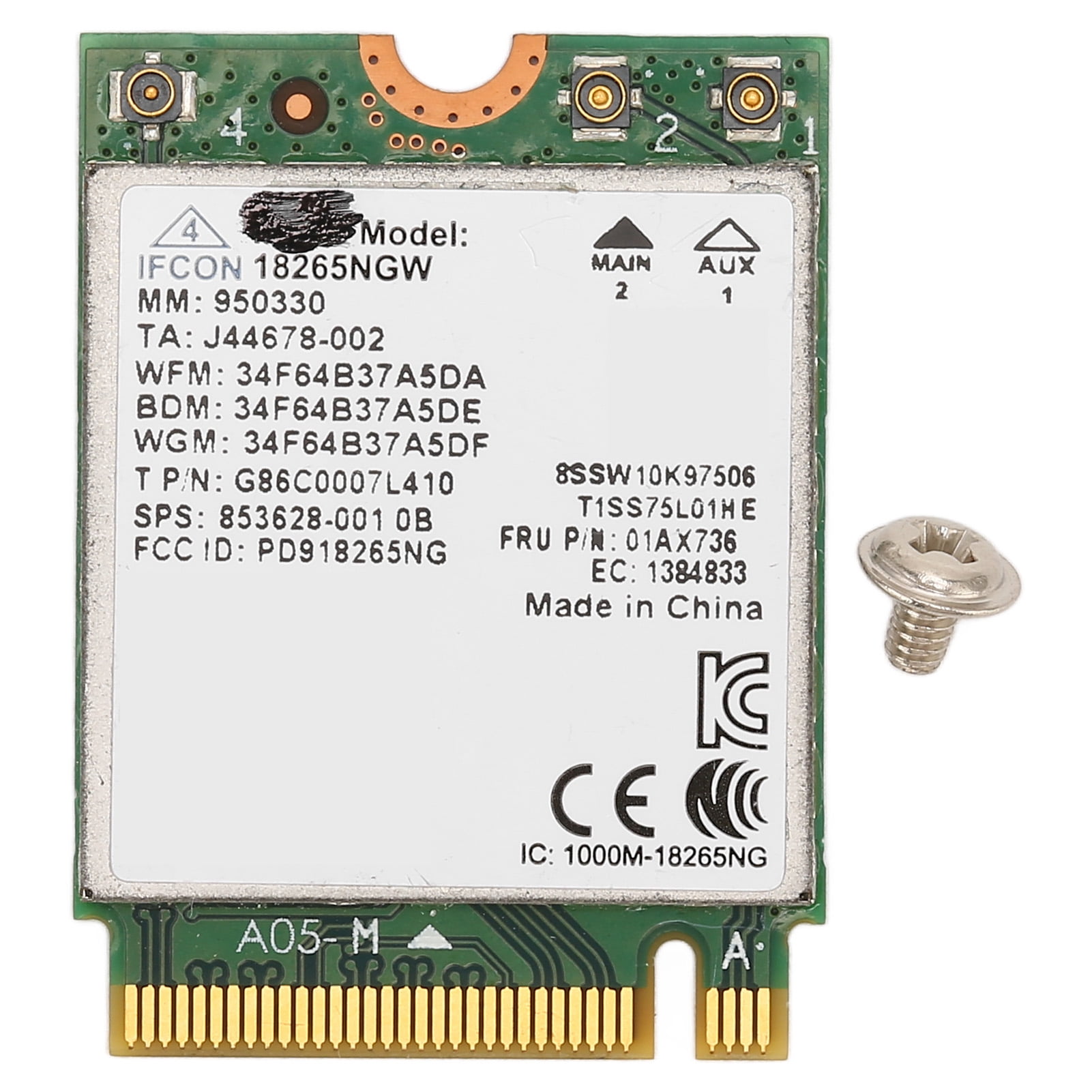 Dual Band WiFi Card 2.4Ghz 5Ghz 867Mbps Bluetooth 4.2 NGFF Wireless ...