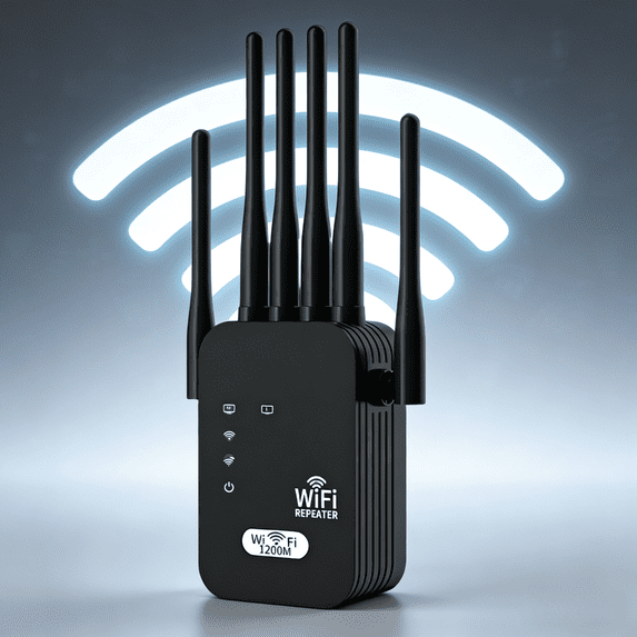 Dual Band WiFi Extender AC1200 with 6 Antennas – Long Range WiFi Signal ...