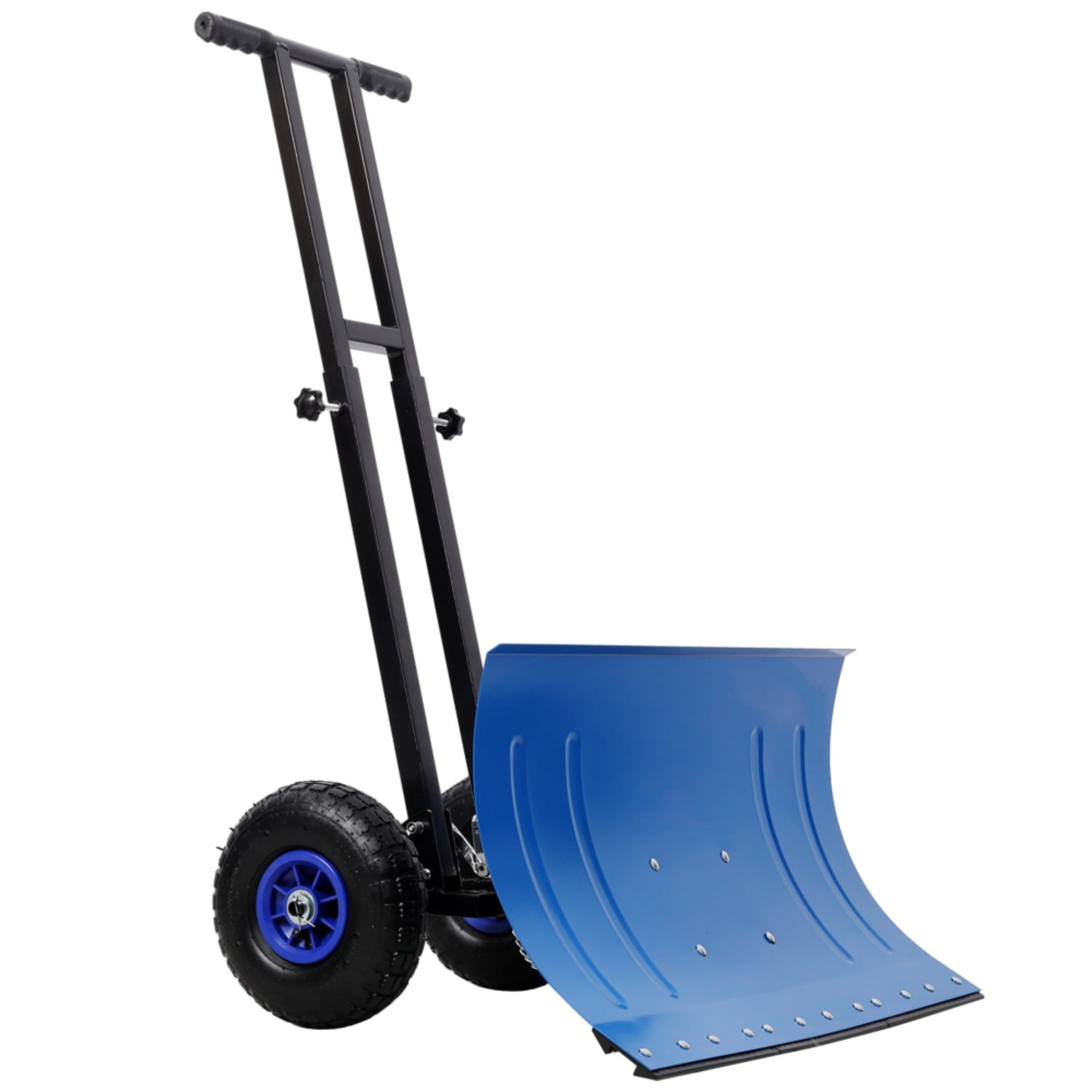 Dual Bar Snow Shovel with Wheels, Snow Pusher, Adjustable Length handle ...