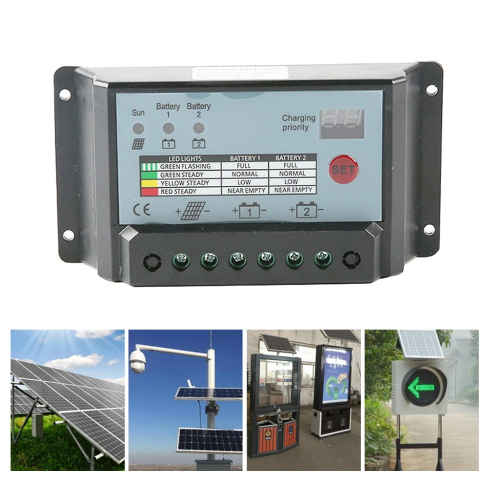 Dual-Battery Solar Charge Controller 10A /20A /30A PWM 12V /24V with ...