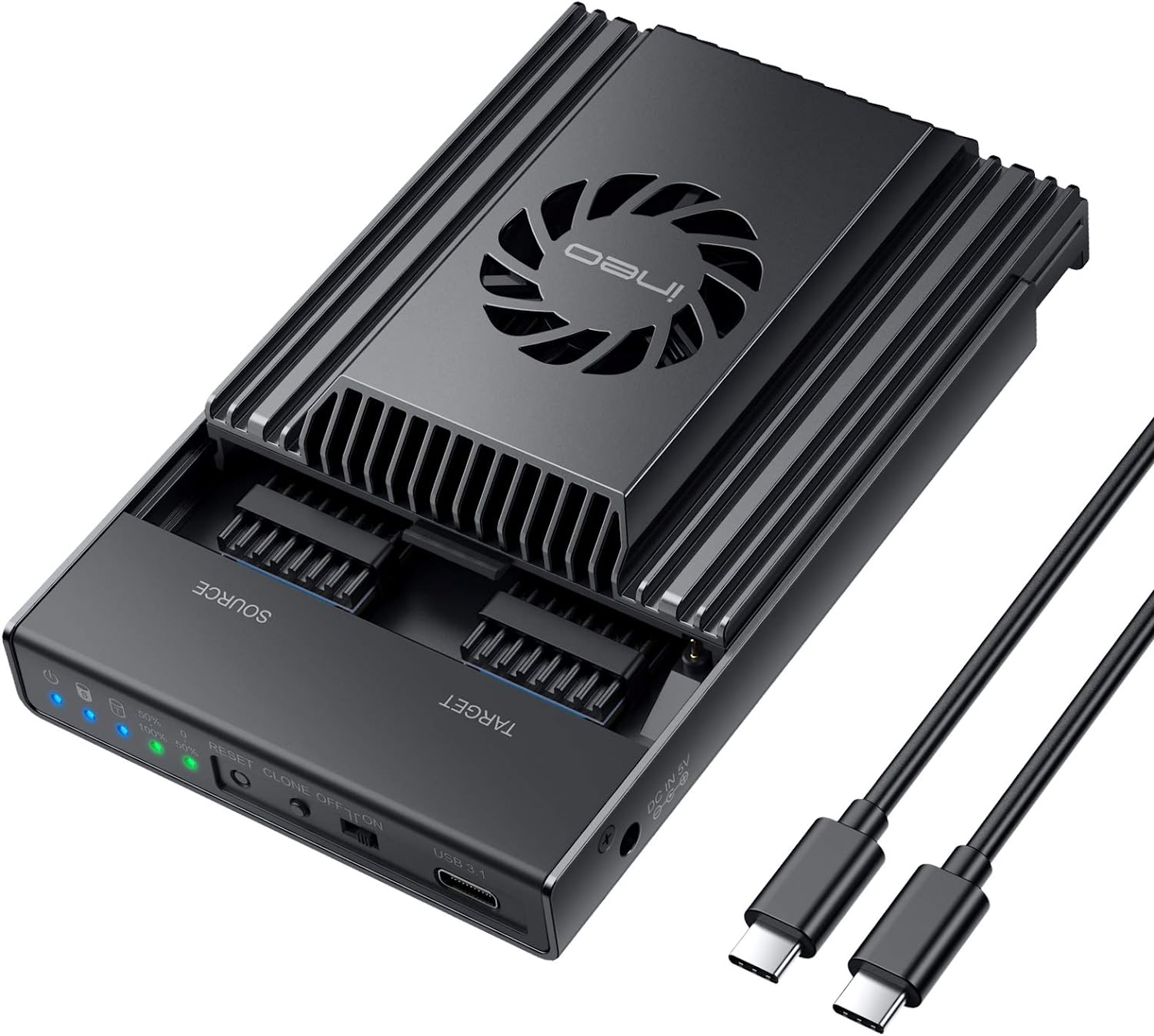 Dual-Bay NVMe Docking Station, USB C to NVME SSD Enclosure for M Key ...