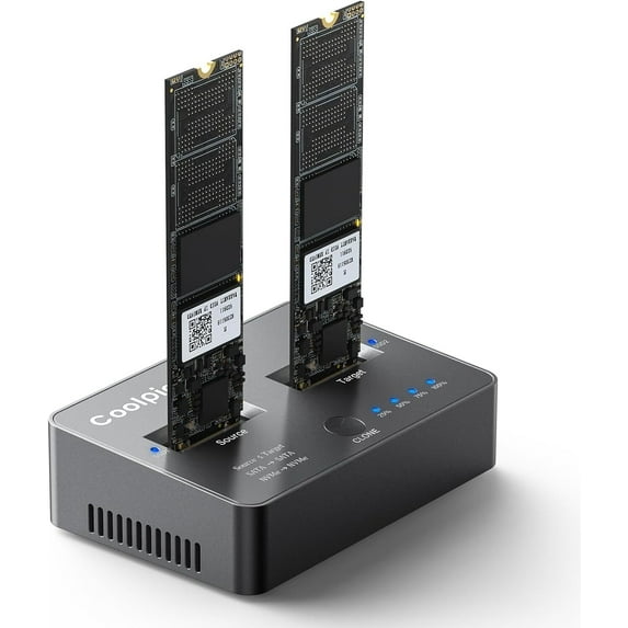 Dual-Bay Offline Clone M.2 NVME/SATA SSD Cloner M.2 NVME/SATA ...