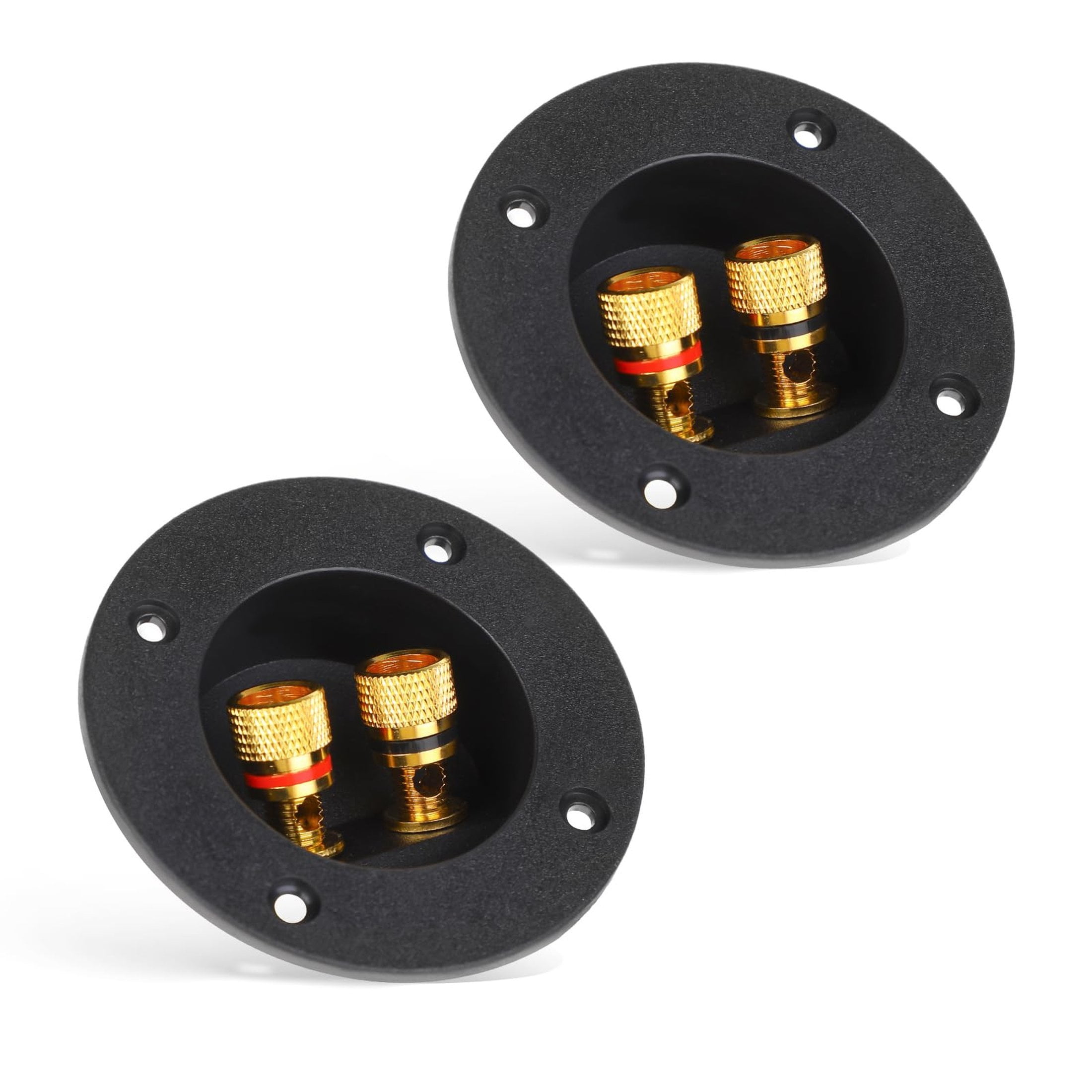 Dual Black Speaker Terminal Cup Connectors for 3 Inch Subwoofer Systems ...