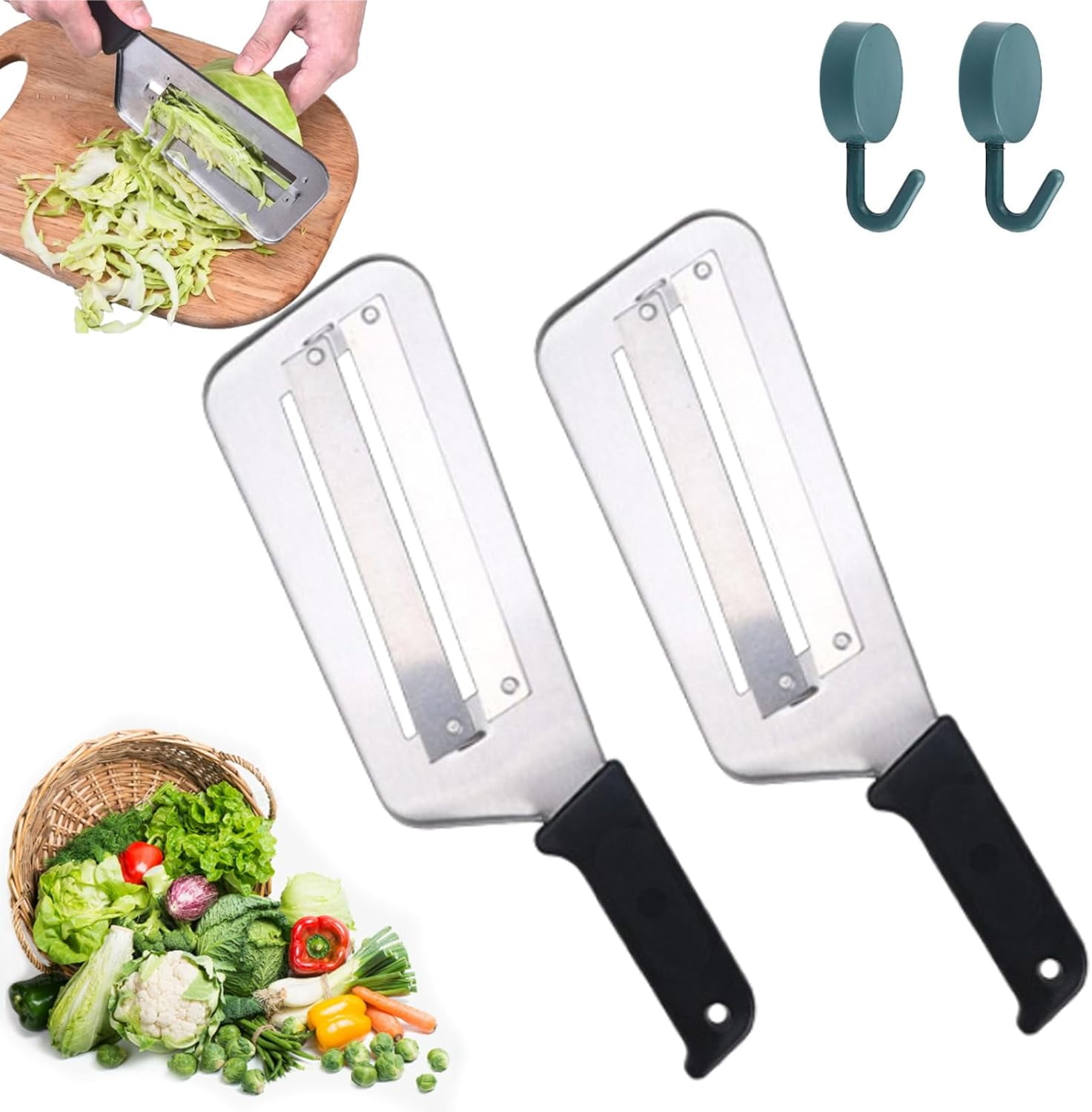 Dual Blade Julienne Cutter, Stainless Steel Shredder Knife, Stainless ...