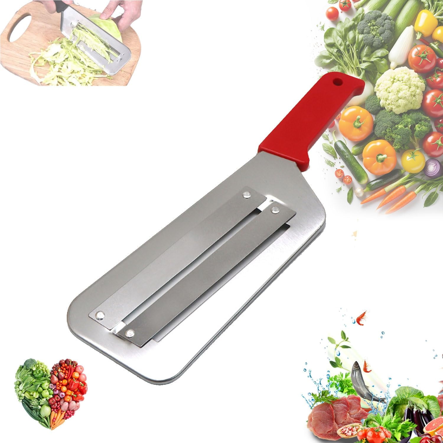 Dual Blade Julienne Cutter, Stainless Steel Shredder Slicer, Stainless ...