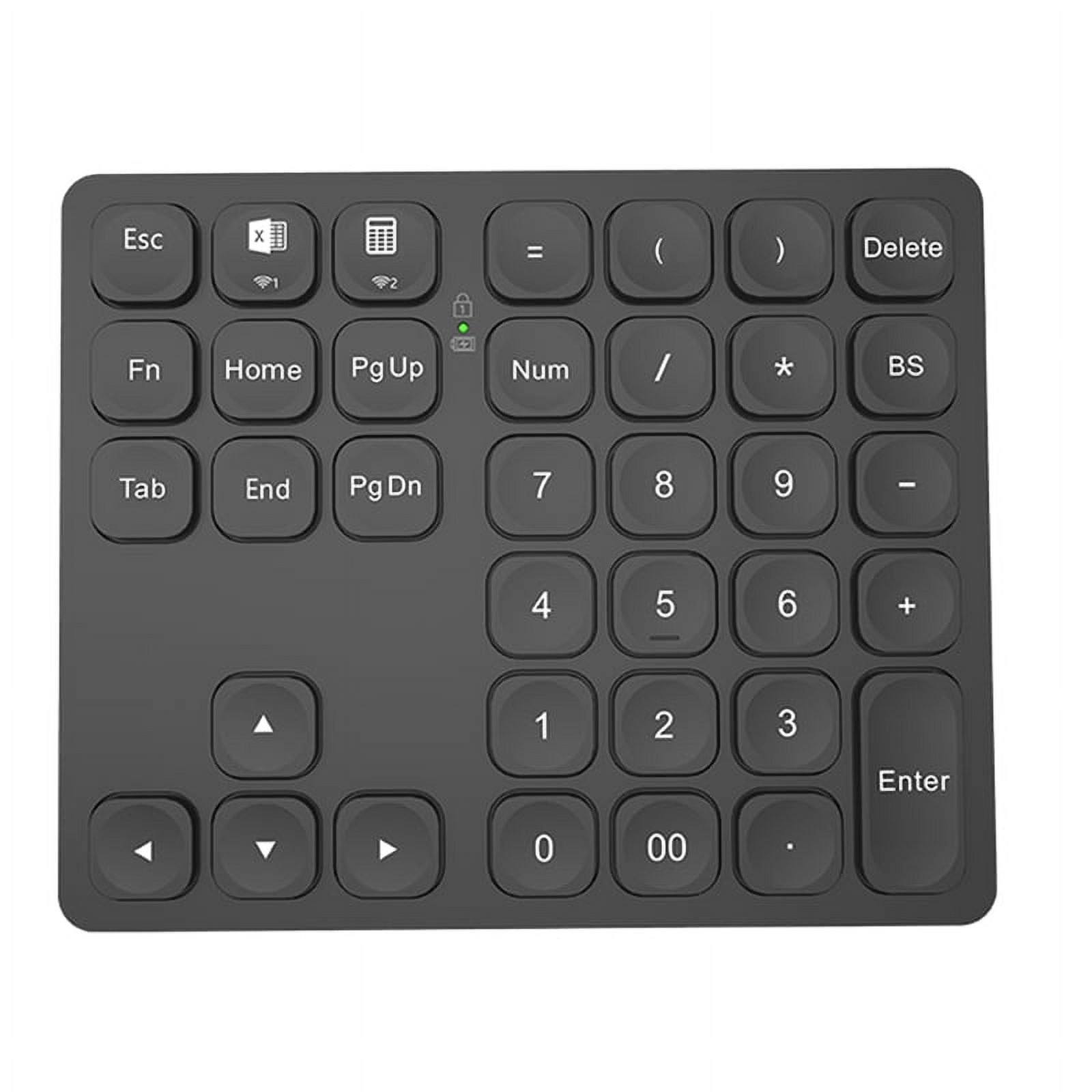 Dual Bluetooth Numeric Keyboard Rechargeable Wireless Numpad for PC ...