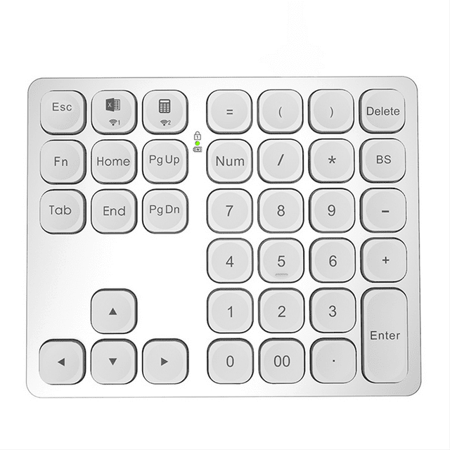 Dual Bluetooth Numeric Keyboard Rechargeable Wireless Numpad for PC ...