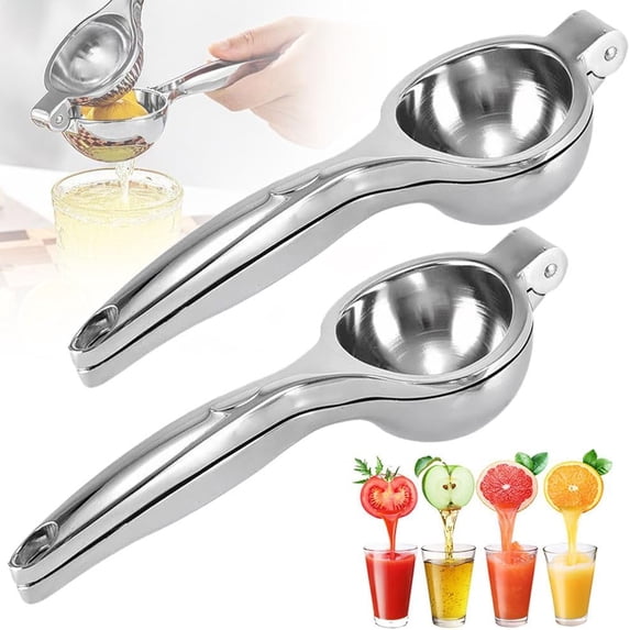 Dual-Bowl Lemon Juicer — Stainless Steel Handheld Lime Squeezer — Heavy ...