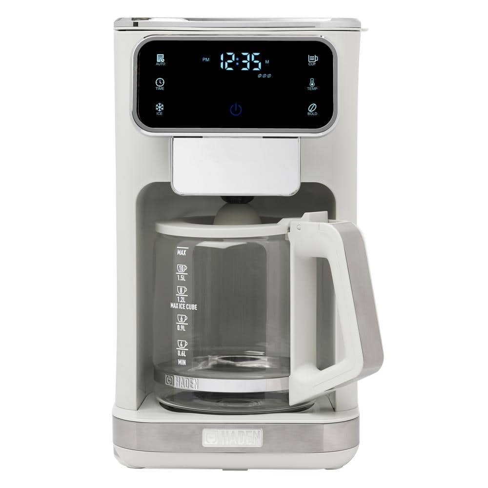 Dual Brew 12 Cup Ivory/Chrome Drip Coffee Maker with Hot and Iced ...