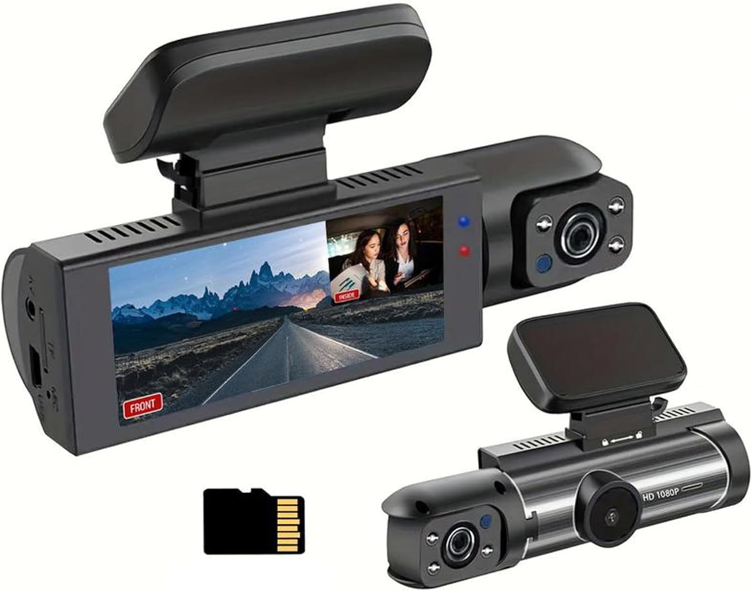 Dual Camera Dash Cam-Dash Cam Front and Rear for Cars,1080P and IR ...