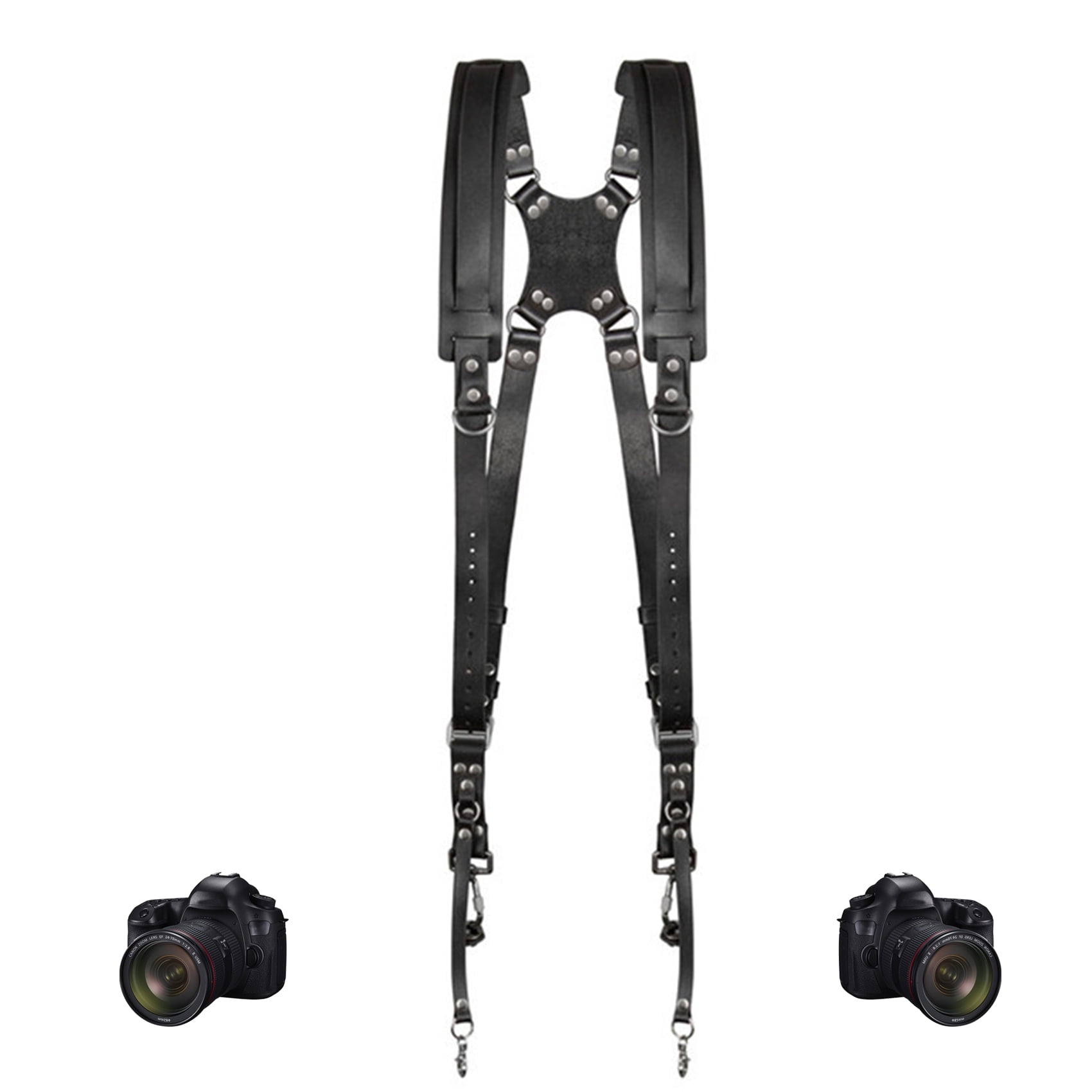 Dual Camera Strap, Adjustable Dual Shoulder Leather Camera Strap ...