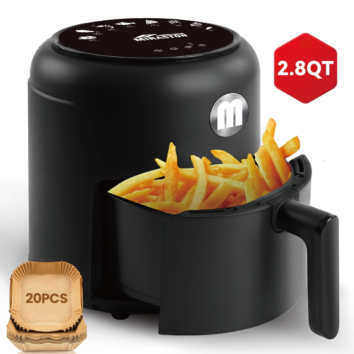 Dual-Capacity 6.5QT/2.8QT Air Fryer - Smart Color Icon Touch Screen ...
